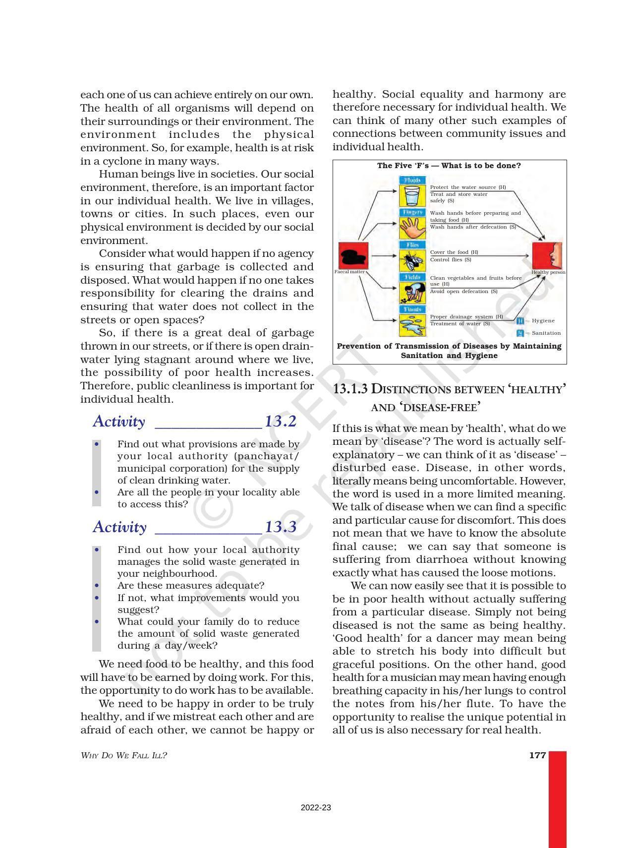 NCERT Book for Class 9 Science Chapter 13 Why Do We Fall ill