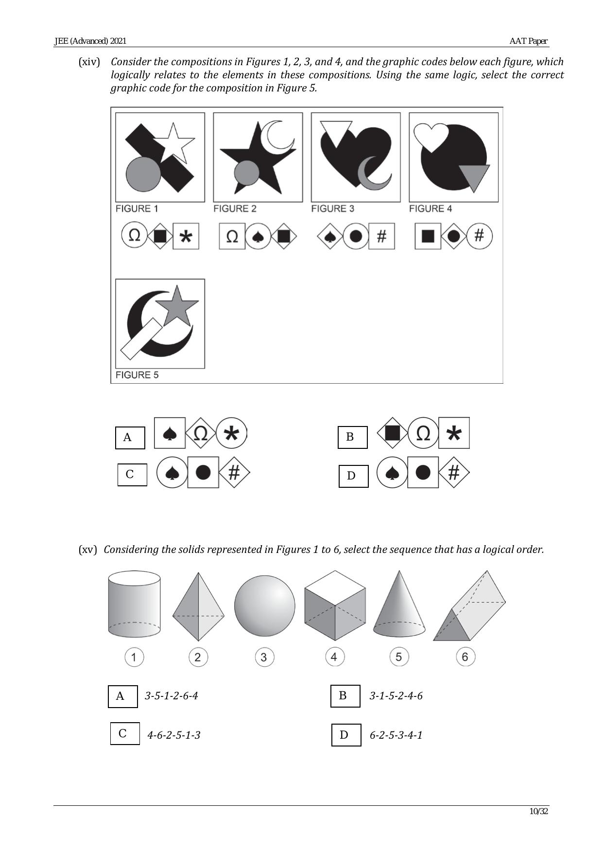 JEE Advanced AAT 2021 Question Paper - IndCareer Docs