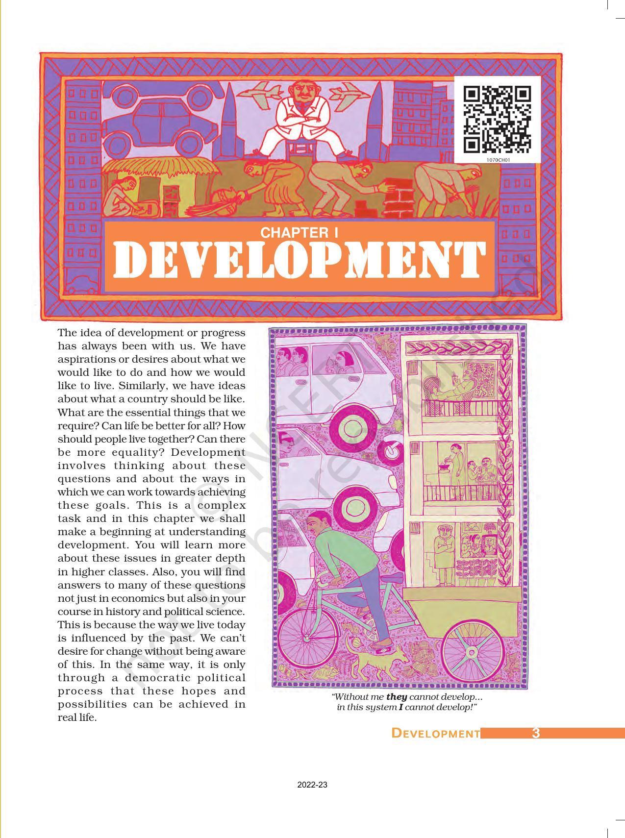 NCERT Book for Class 10 Economics Chapter 1 Development