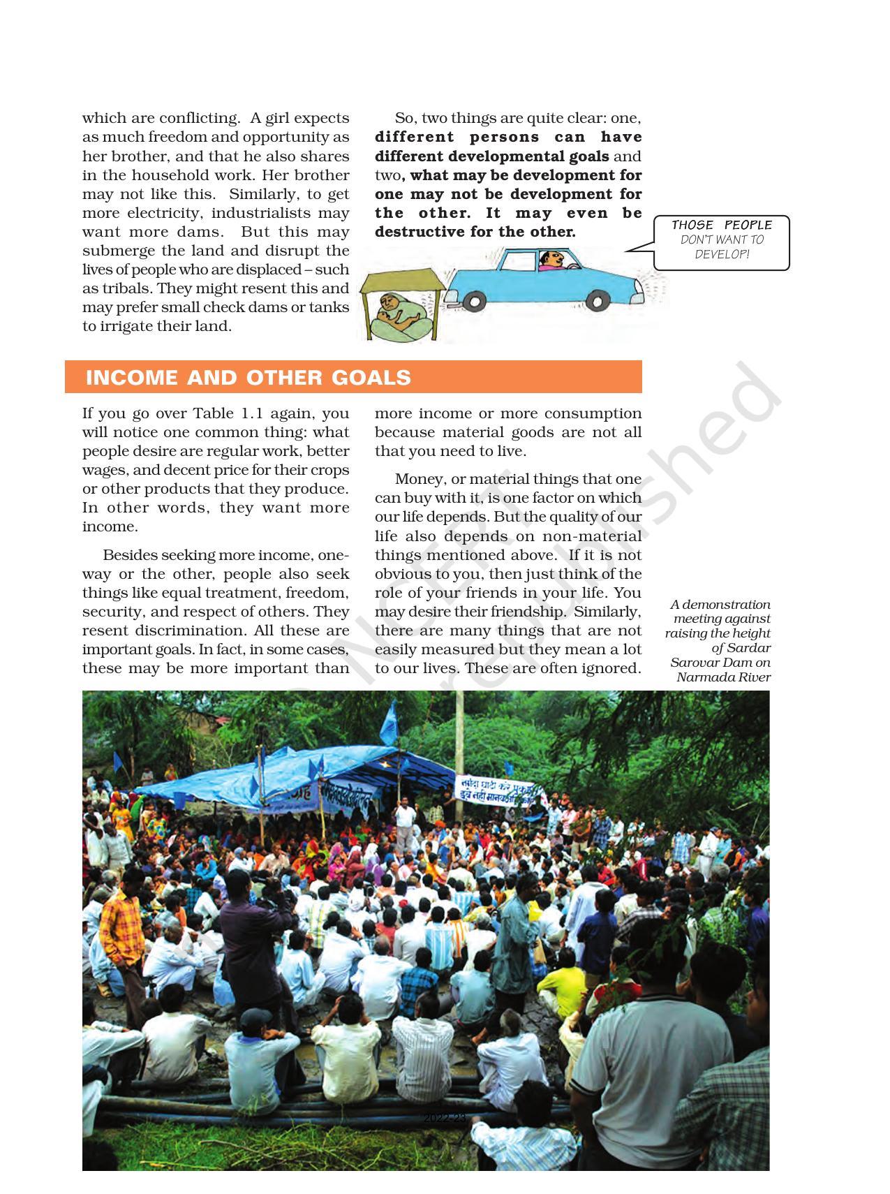 NCERT Book for Class 10 Economics Chapter 1 Development