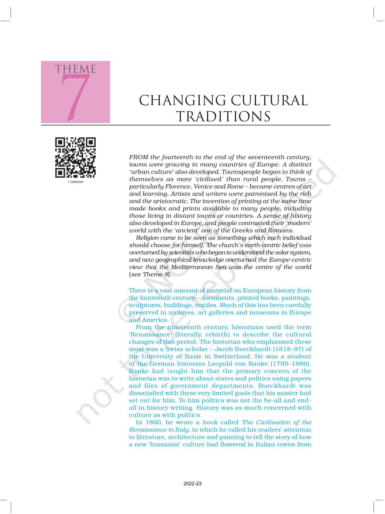 NCERT Book for Class 11 History Chapter 7 Changing Cultural Traditions ...