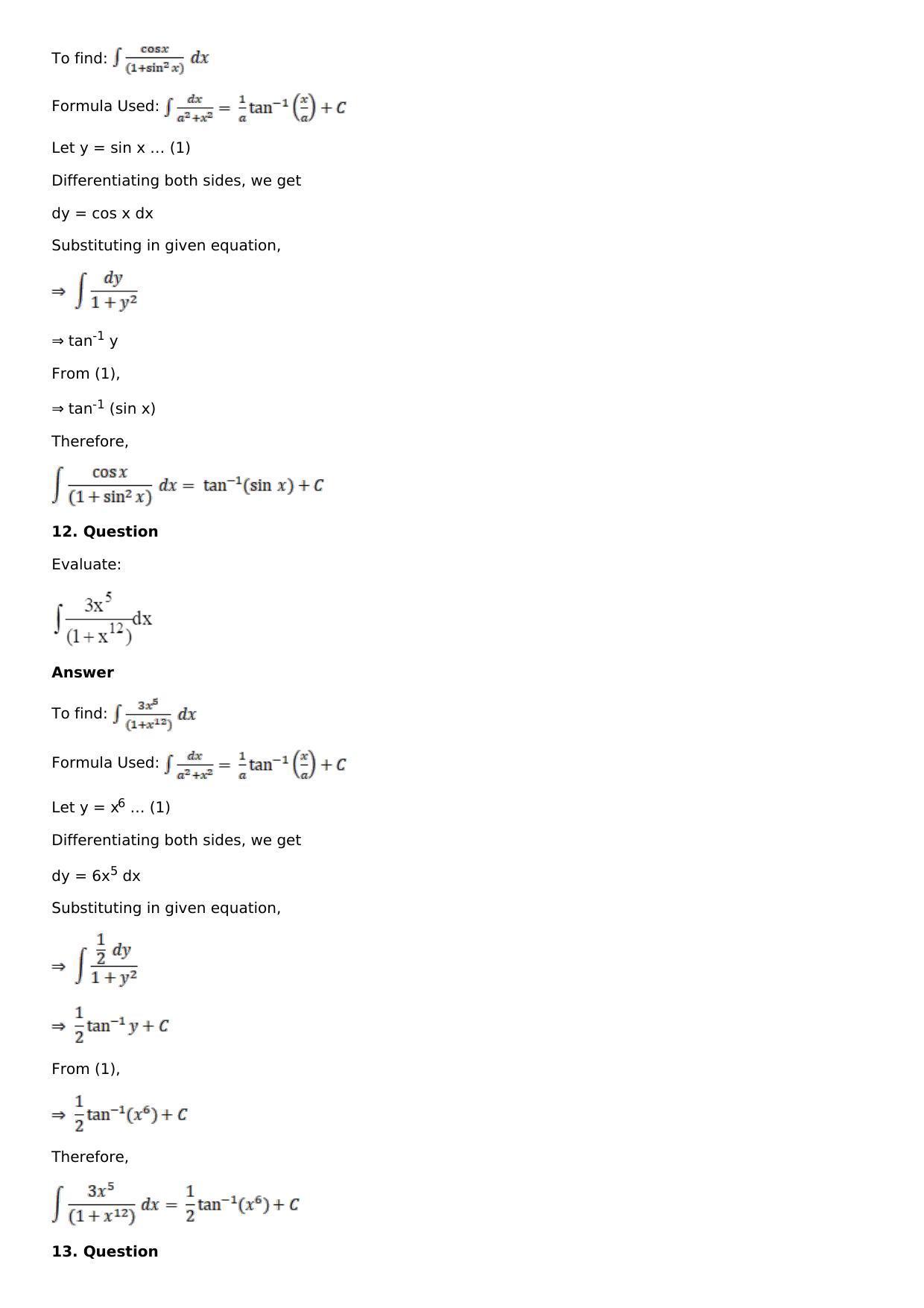RS Aggarwal Solutions for 12th Class Maths Chapter 14-Some Special Integrals - IndCareer Schools
