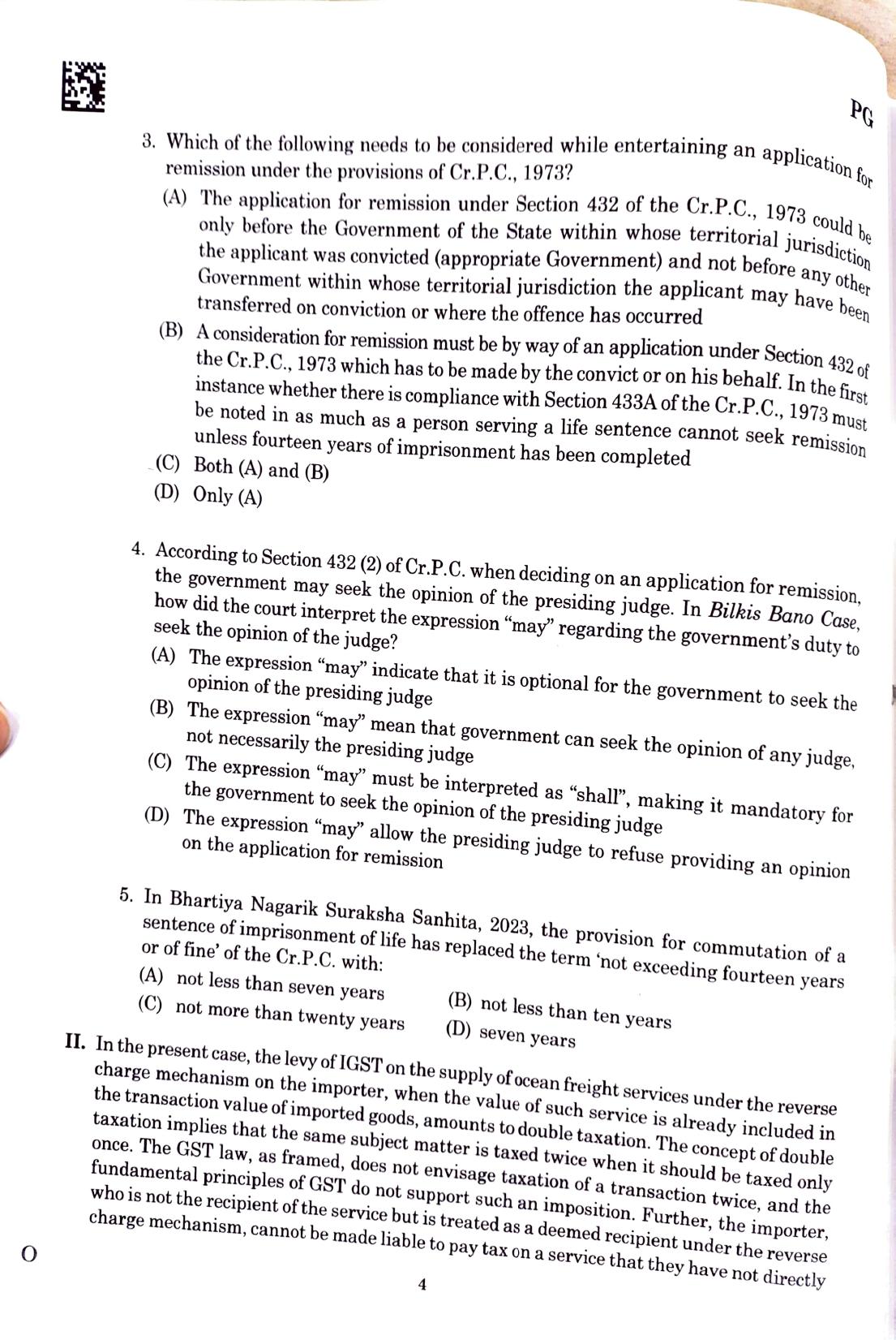 CLAT 2025 PG Question Paper - IndCareer Docs