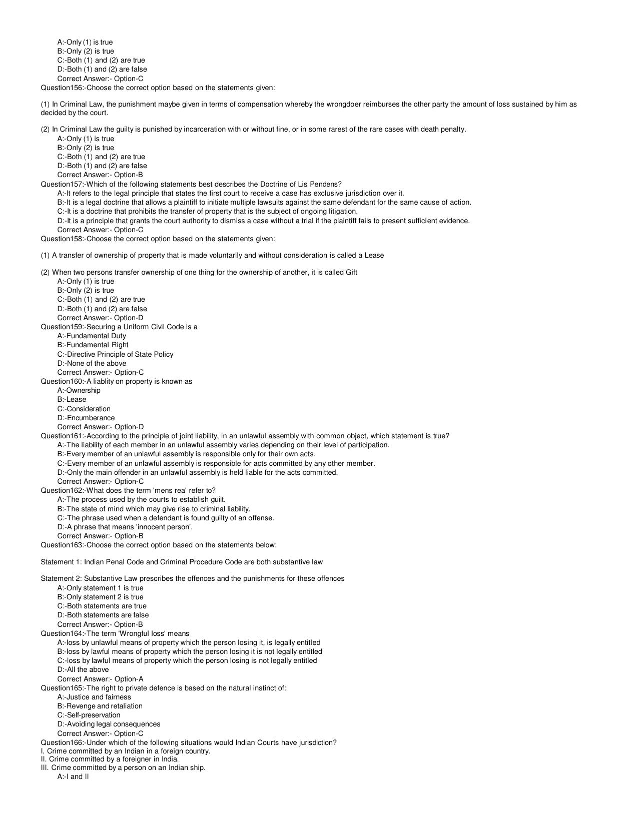 KLEE 5 Year LLB Exam 2023 Question Paper - IndCareer Docs