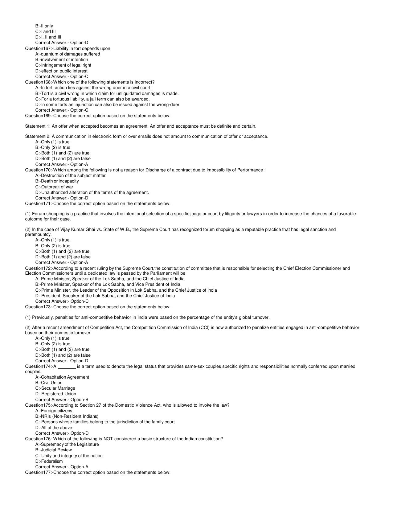 KLEE 5 Year LLB Exam 2023 Question Paper - IndCareer Docs