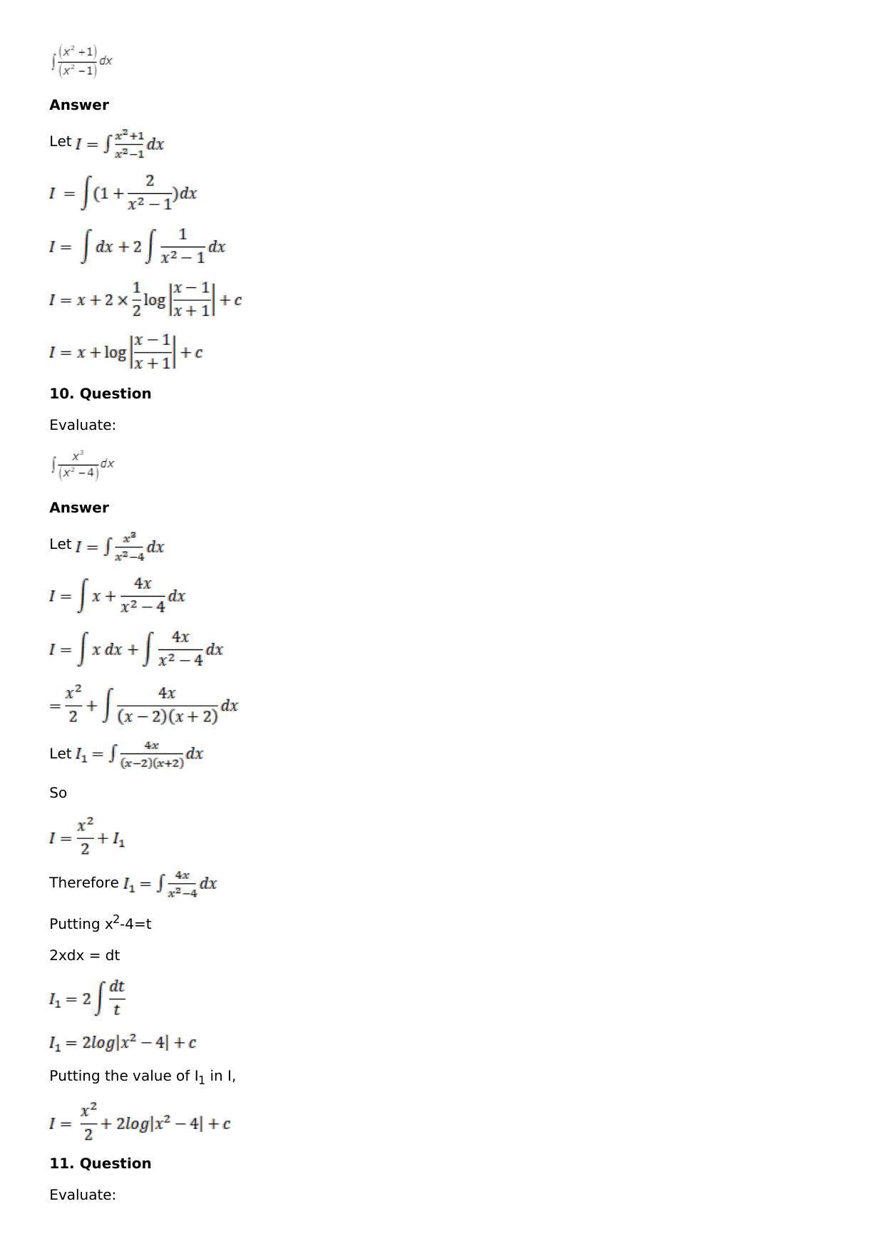 RS Aggarwal Solutions for 12th Class Maths Chapter 15-Integration Using Partial Fractions ...