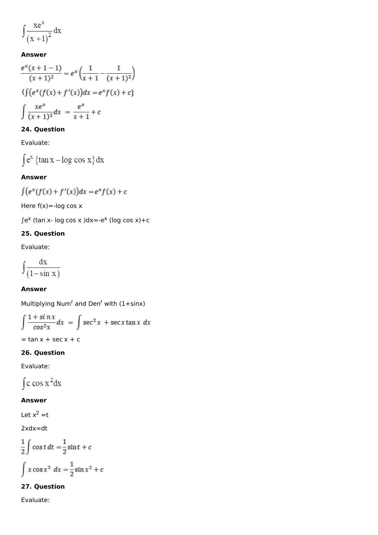 RS Aggarwal Solutions for 12th Class Maths Chapter 15-Integration Using Partial Fractions ...