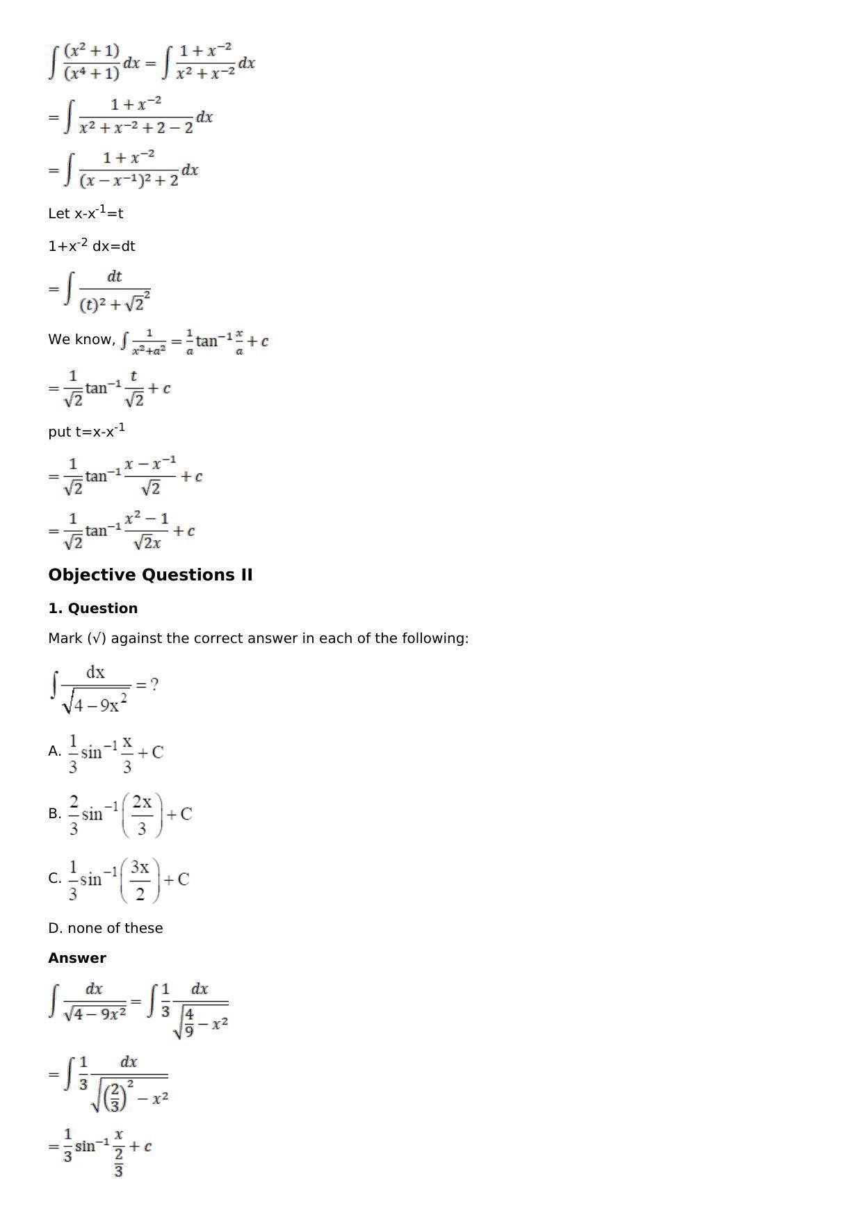 RS Aggarwal Solutions for 12th Class Maths Chapter 15-Integration Using Partial Fractions ...