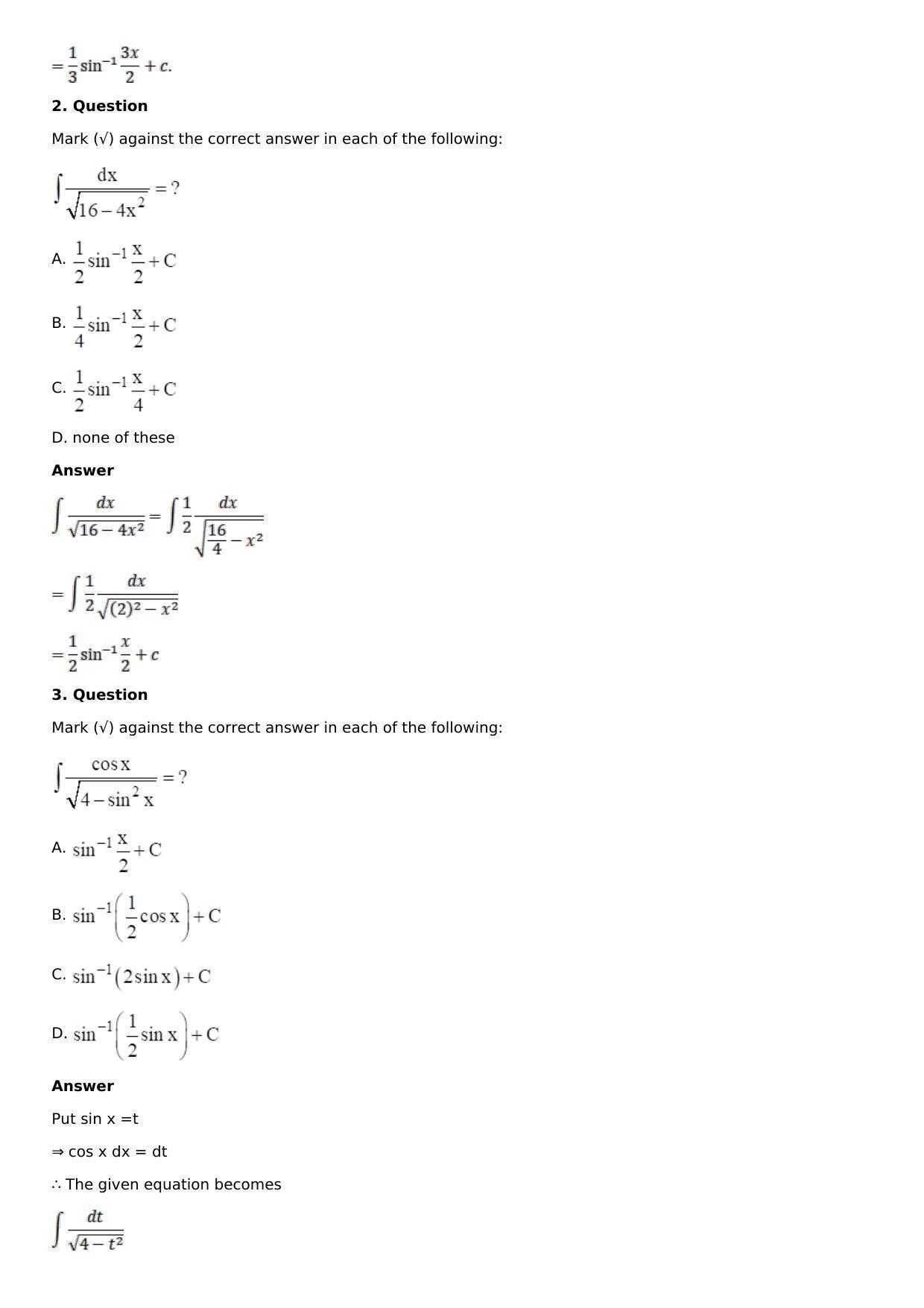 RS Aggarwal Solutions for 12th Class Maths Chapter 15-Integration Using Partial Fractions ...