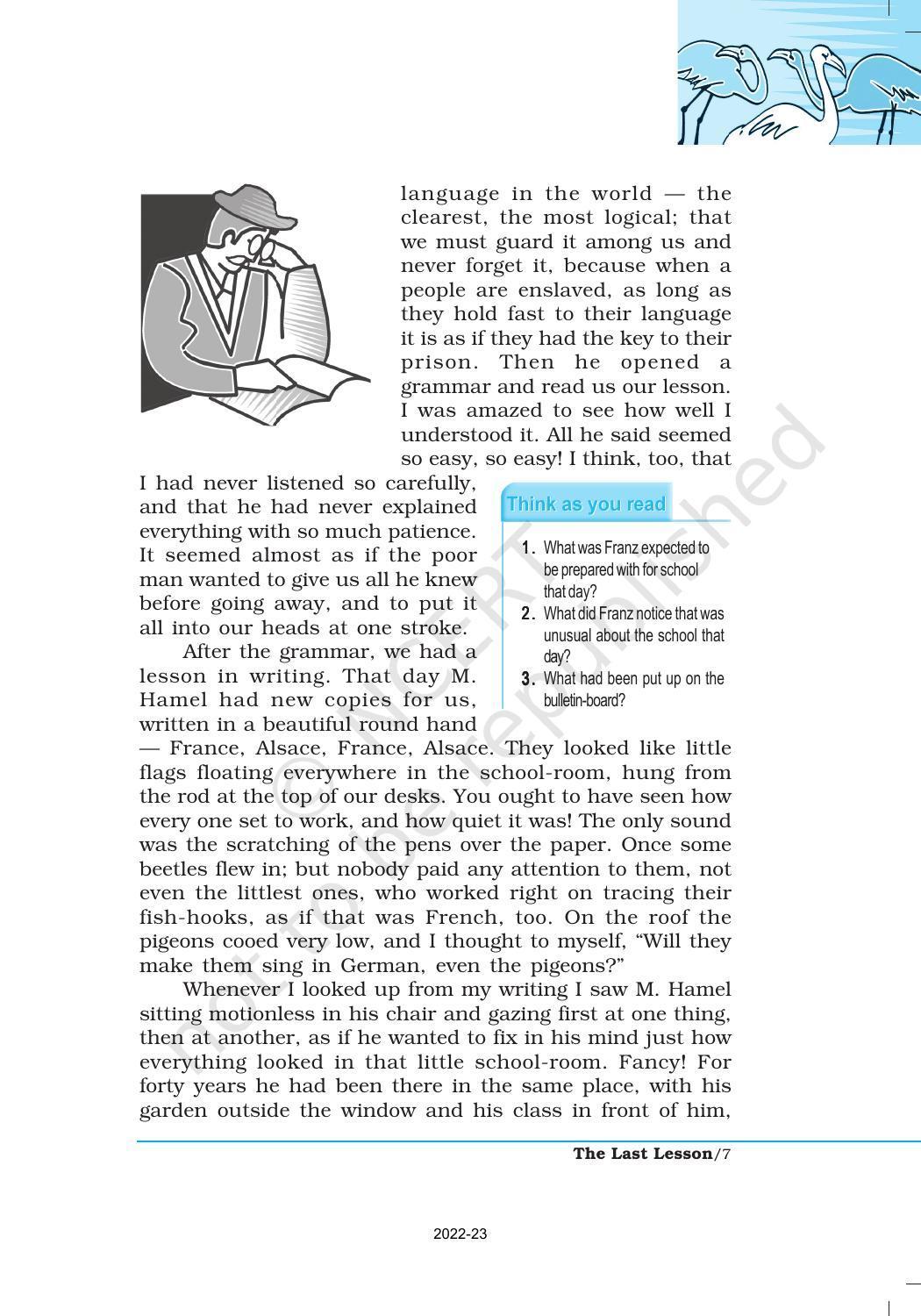 NCERT Book for Class 12 English Chapter 1 The Last Lesson - IndCareer Docs