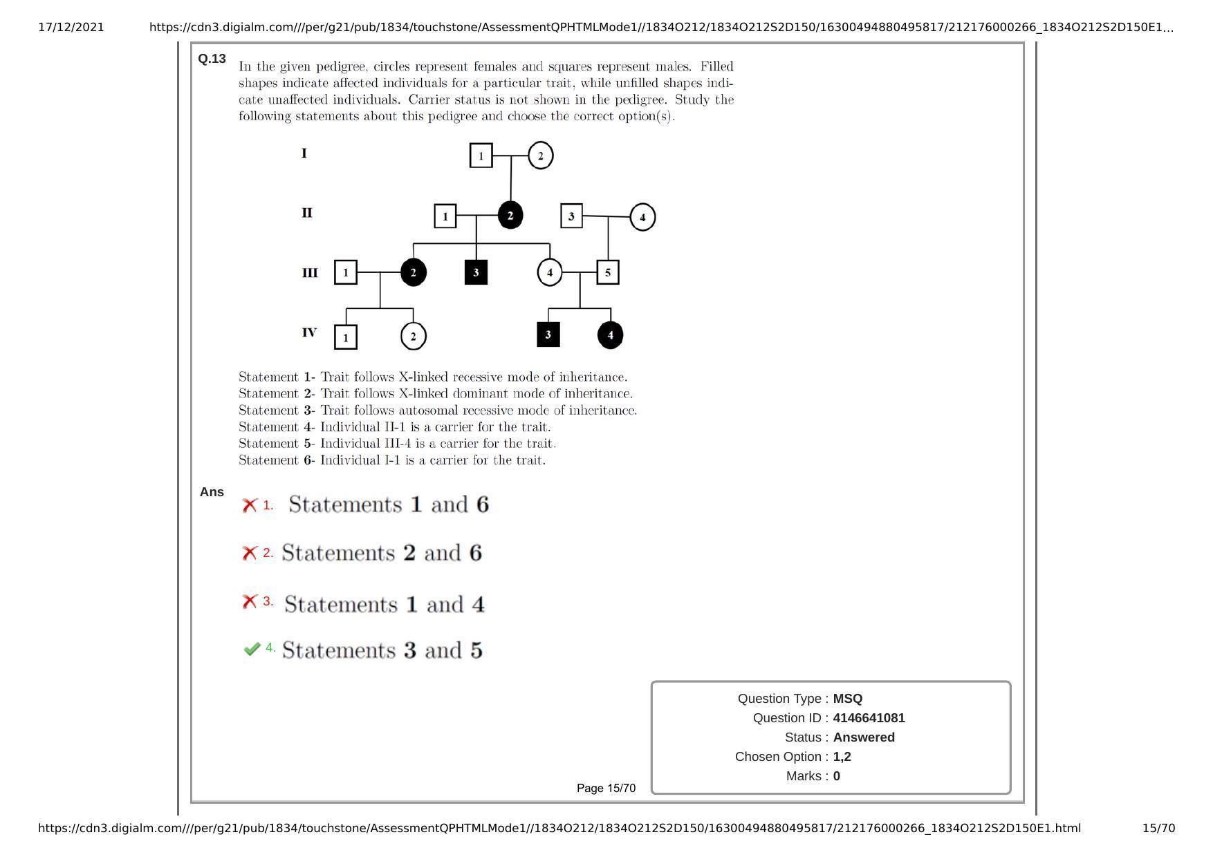 NEST Session II 2021 Question Paper - IndCareer Docs