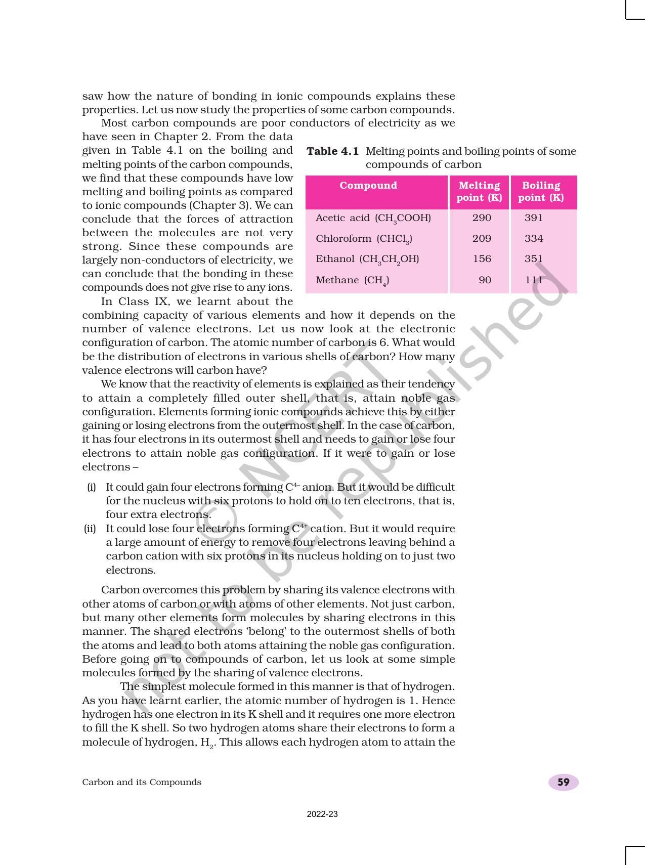 NCERT Book for Class 10 Science Chapter 4 Carbon