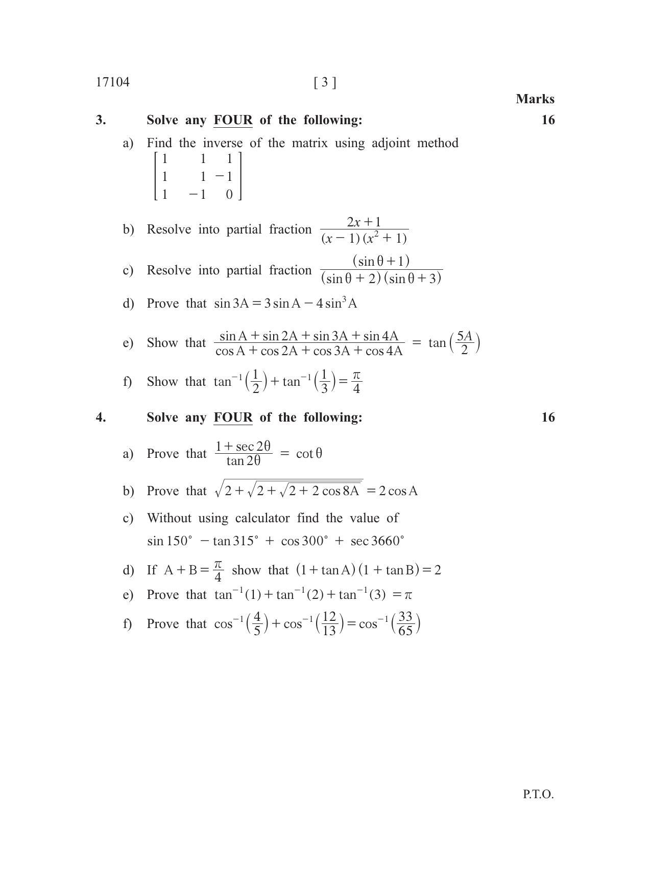 MSBTE Winter Question Paper 2019 - Basic Mathematics - IndCareer Docs