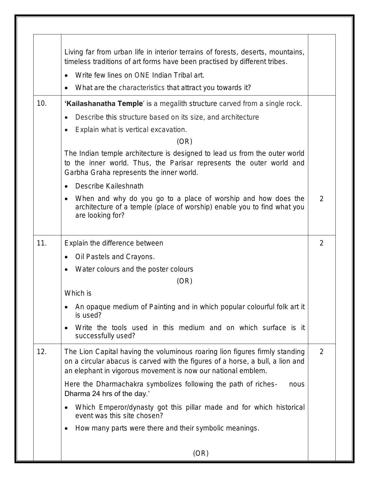 CBSE Class 10 Painting Sample Paper 2024 - IndCareer Docs