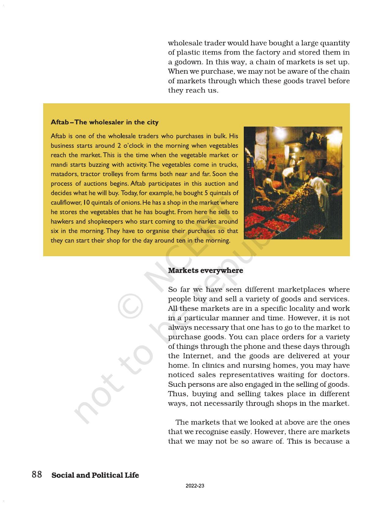 NCERT Book for Class 7 Social Science(Civics): Chapter 7-Markets Around Us - IndCareer Schools