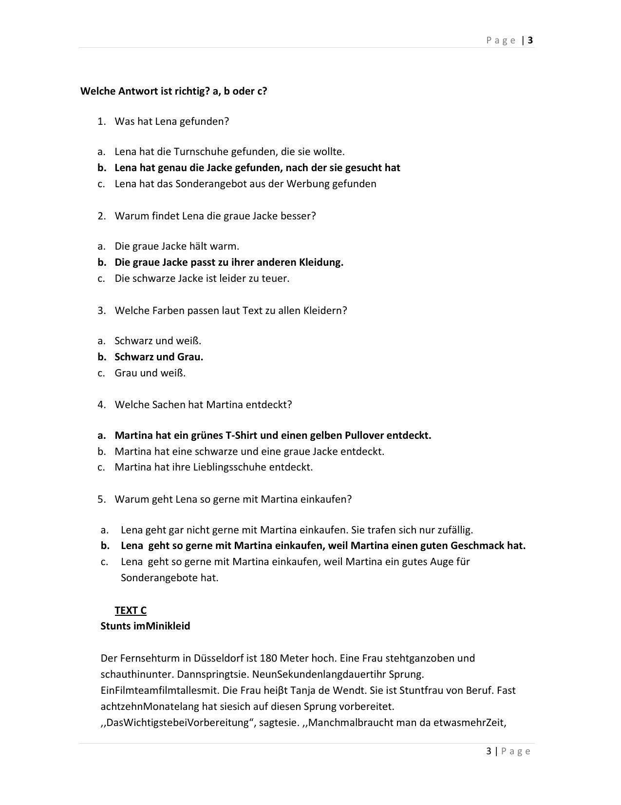 CBSE Class 12th German Sample Question Paper Answer Key 2021 22