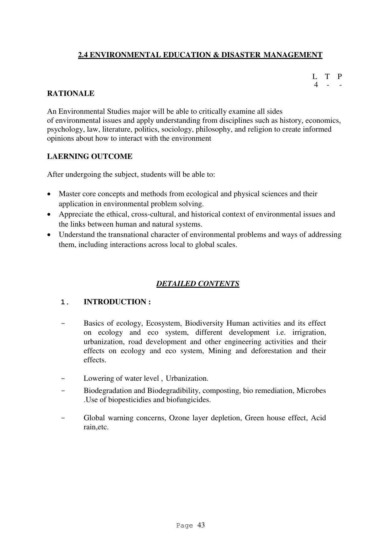 SYLLABUS FOR FIRST SEMESTER SESSION (2020-2021) - TWO SEMESTER POST ...