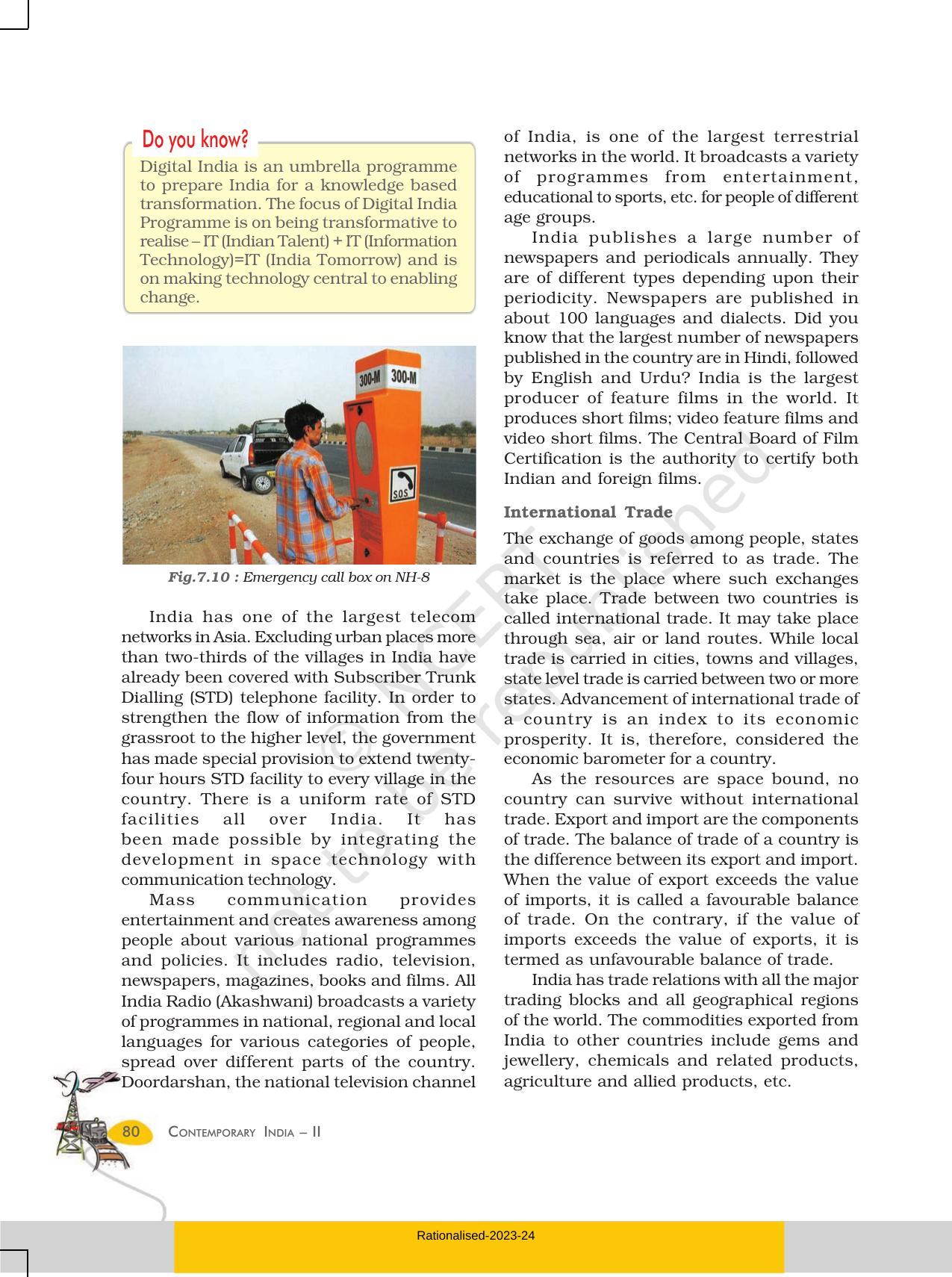 NCERT Book for Class 10 Geography Chapter 7 Lifelines of National Economy