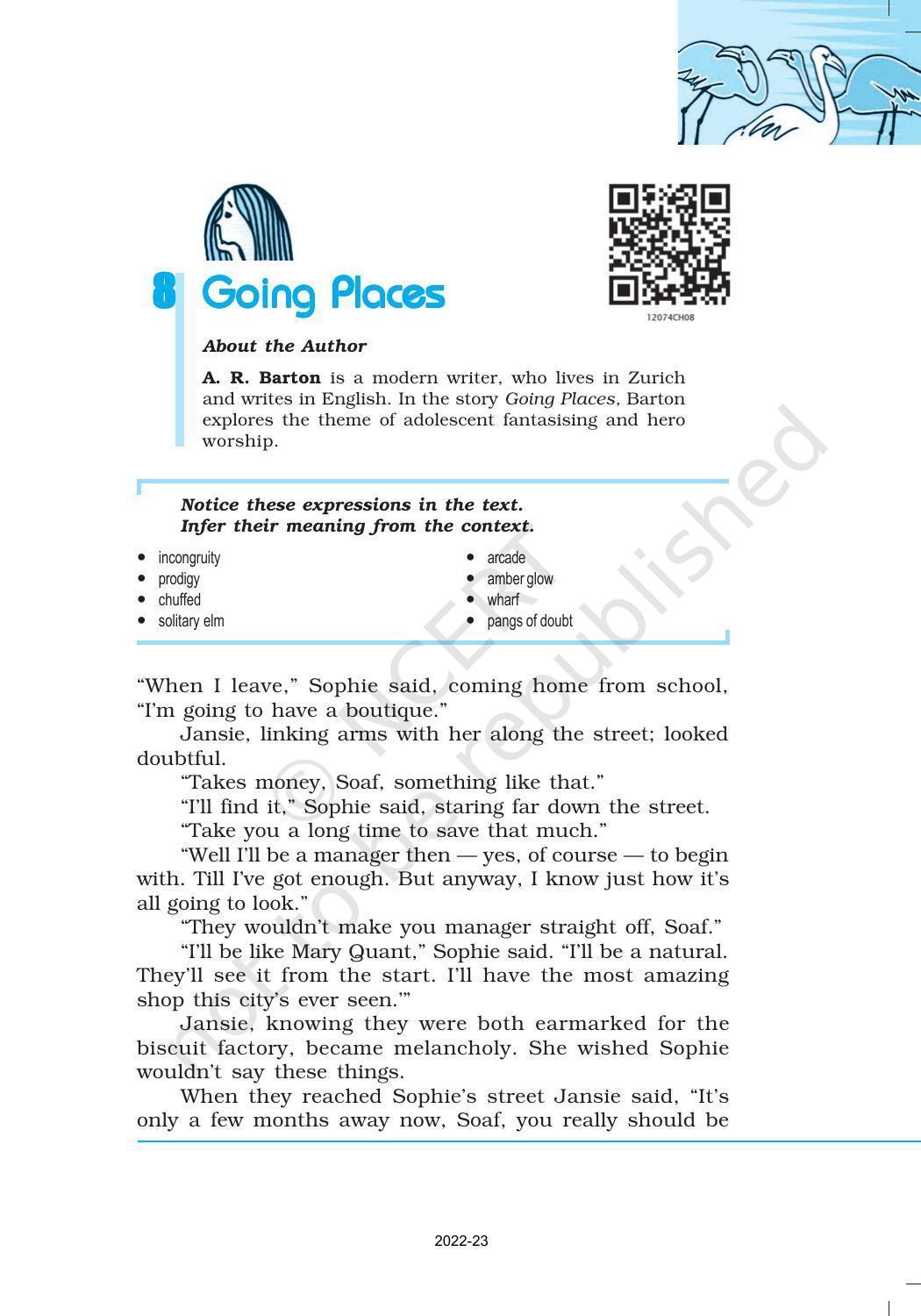 NCERT Book for Class 12 English Chapter 8 Going Places - IndCareer Docs