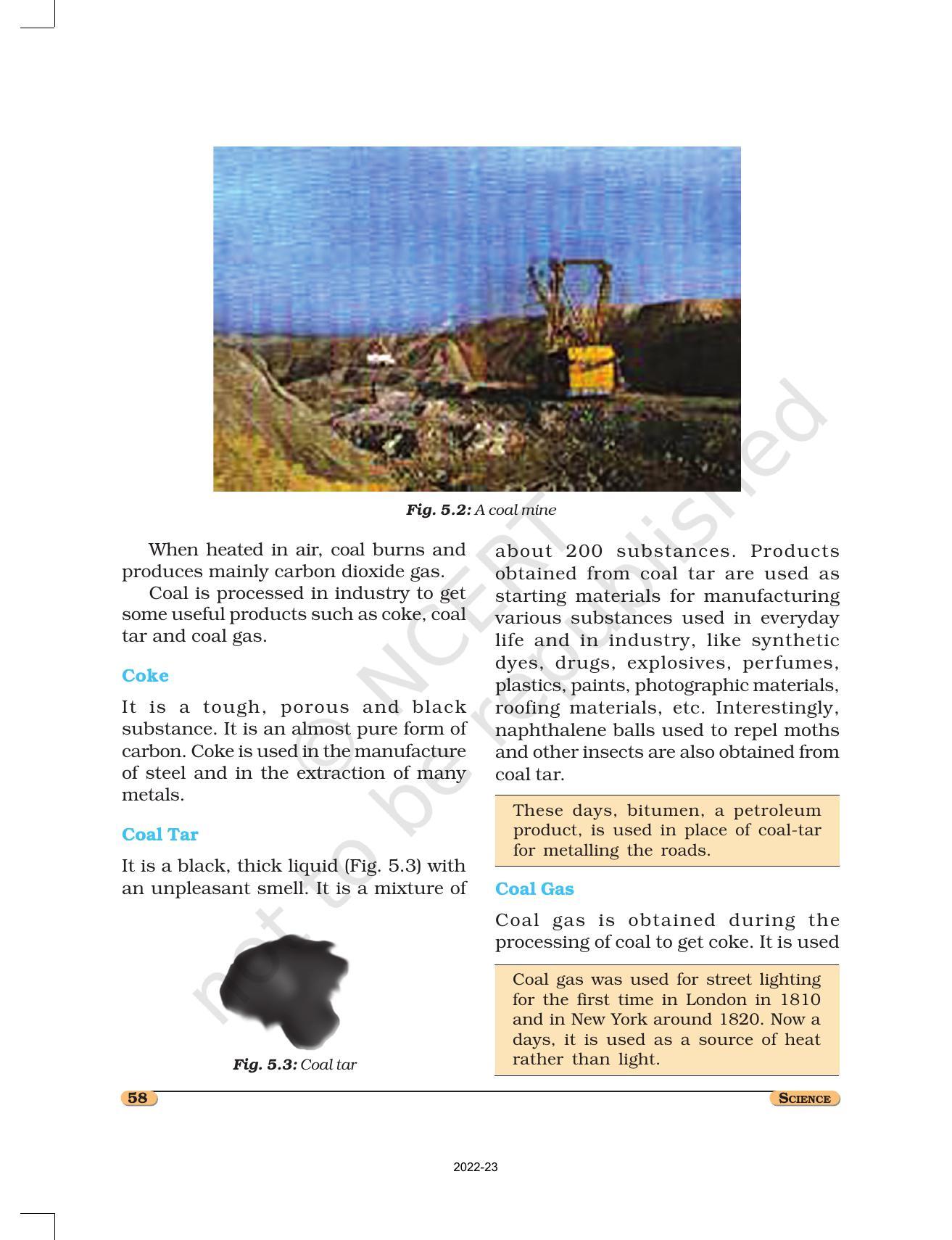 NCERT Book for Class 8 Science Chapter 5 Coal and Petroleum