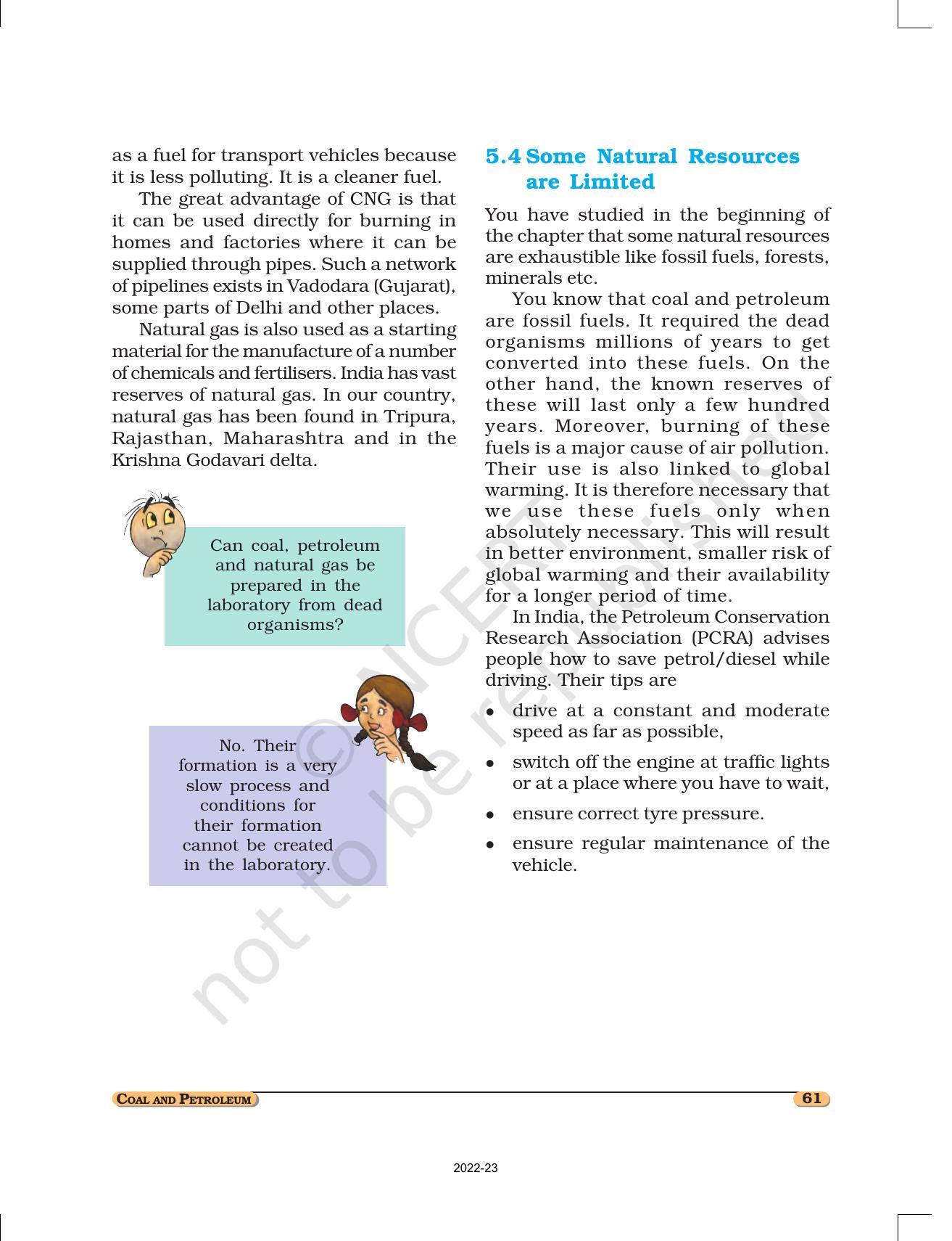 NCERT Book for Class 8 Science Chapter 5 Coal and Petroleum