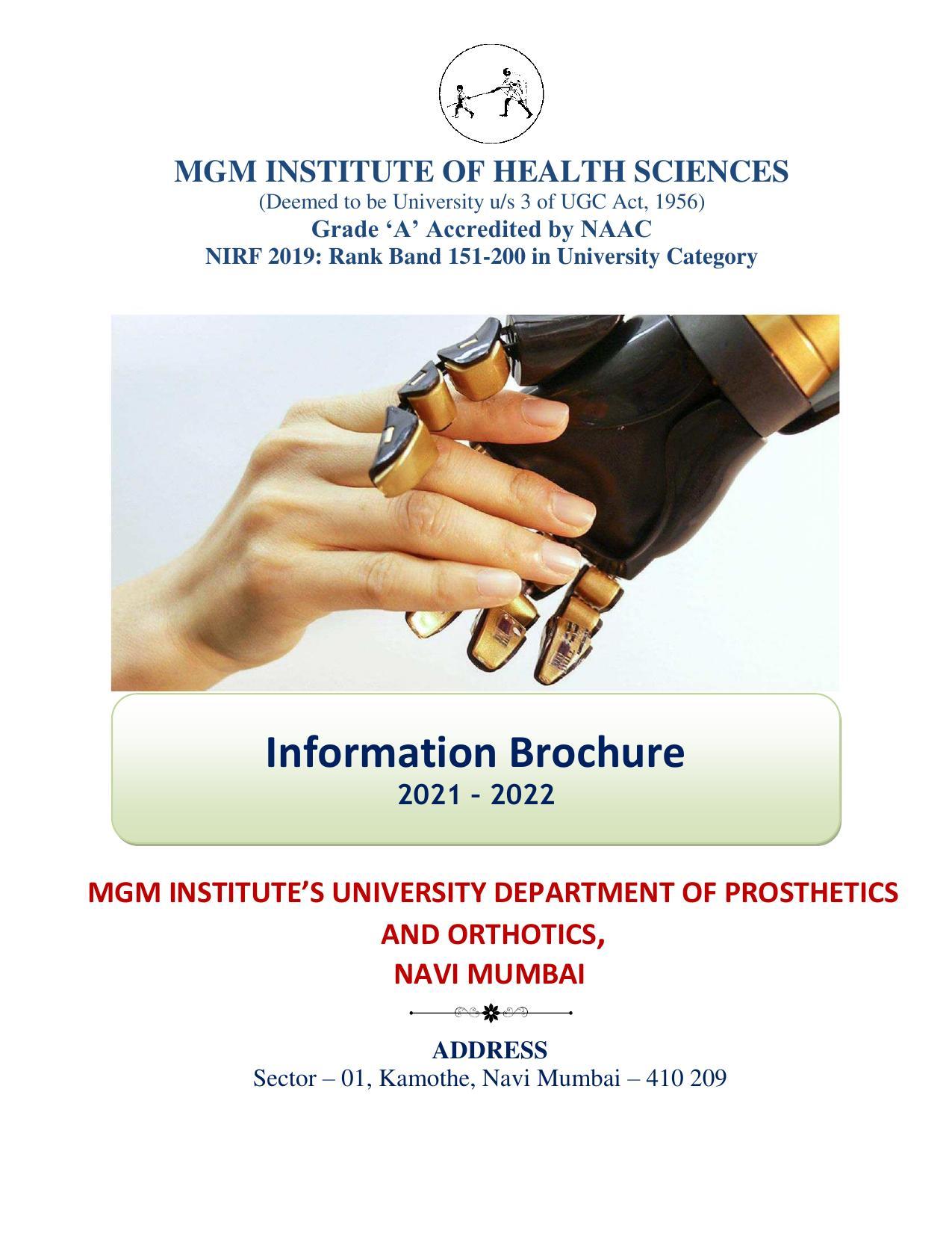 MGM University of Health Sciences, Navi Mumbai Information Brochure ...