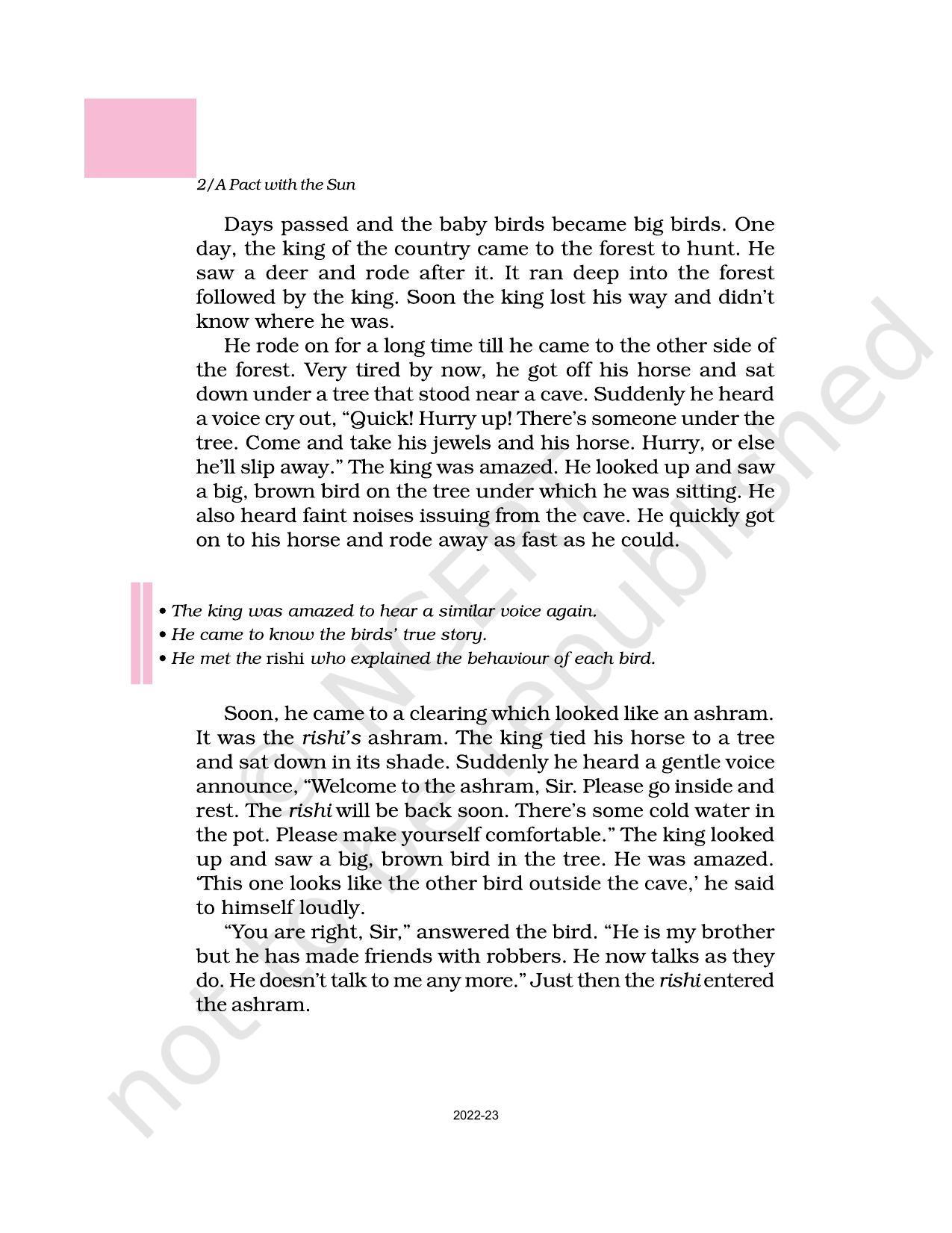 NCERT Book for Class 6 English(A Pact with the Sun) : Chapter 1-A Tale ...