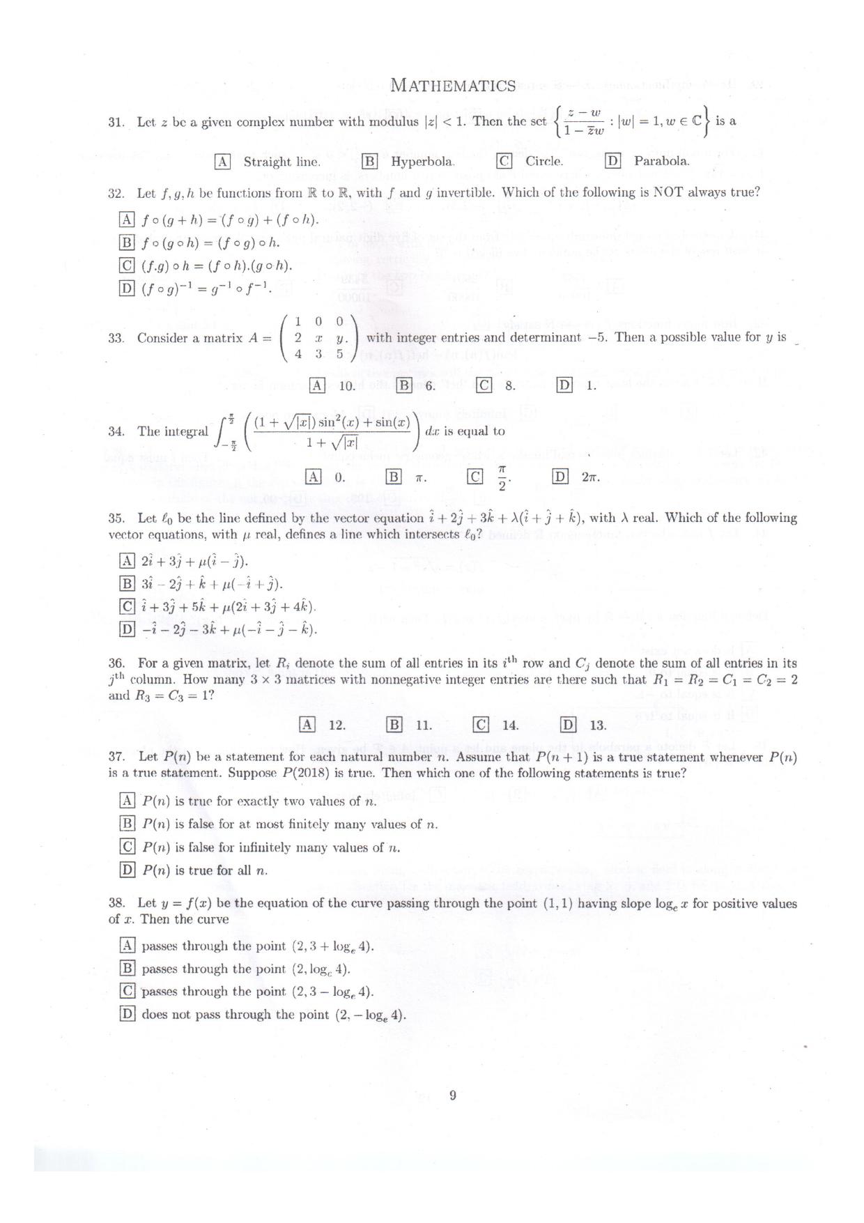 IISER Aptitude Test 2018 English Question Paper - IndCareer Docs
