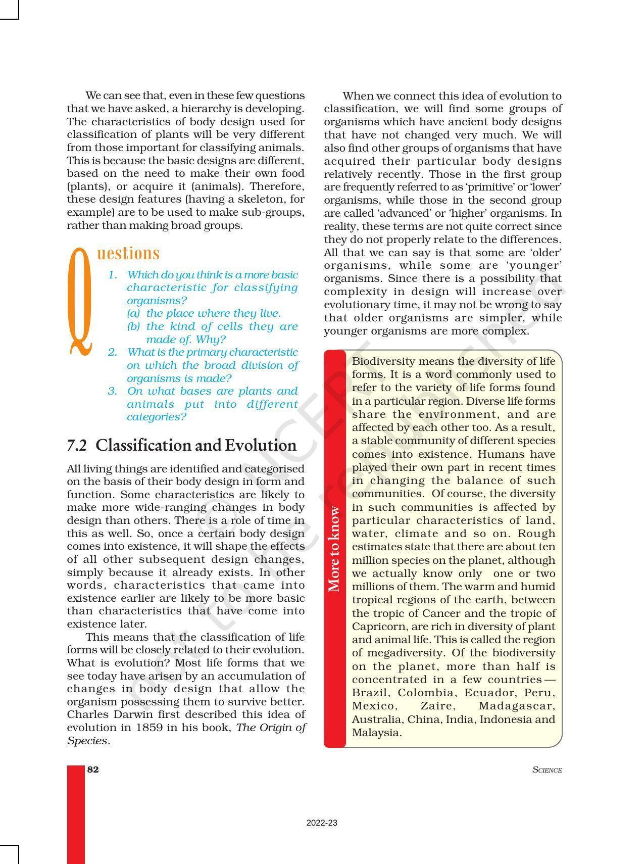 NCERT Book for Class 9 Science Chapter 7 Diversity in Living