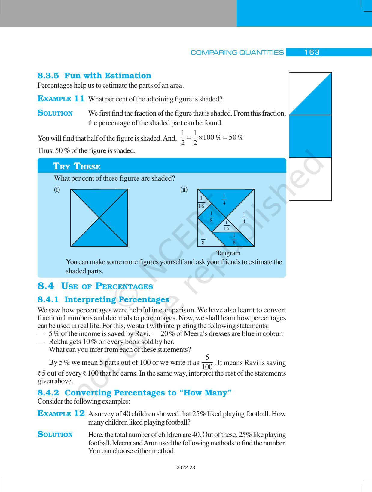 NCERT Book for Class 7 Maths: Chapter 8-Comparing Quantities ...