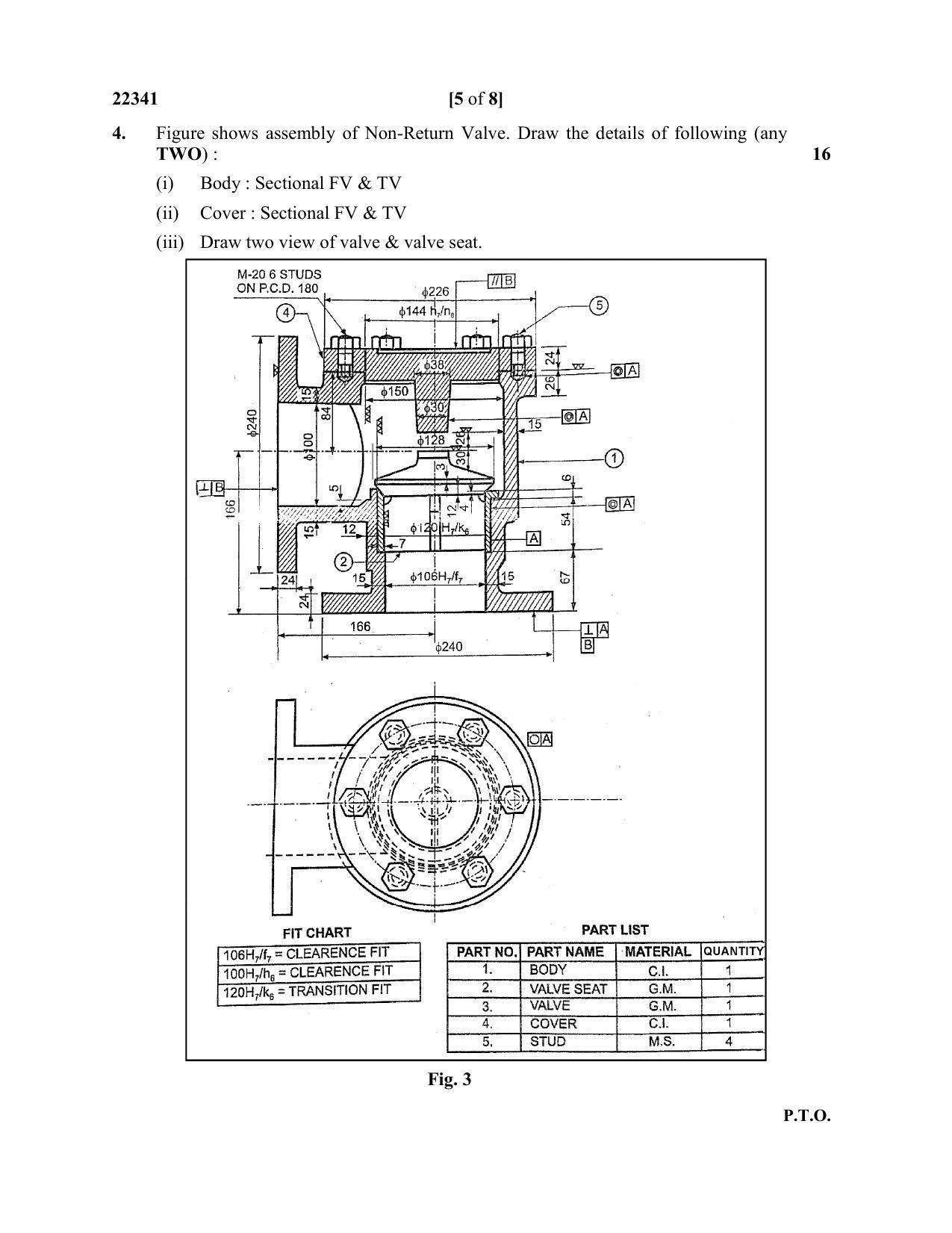 MSBTE Question Paper - 2019 - Mechanical working Drawing - IndCareer Docs