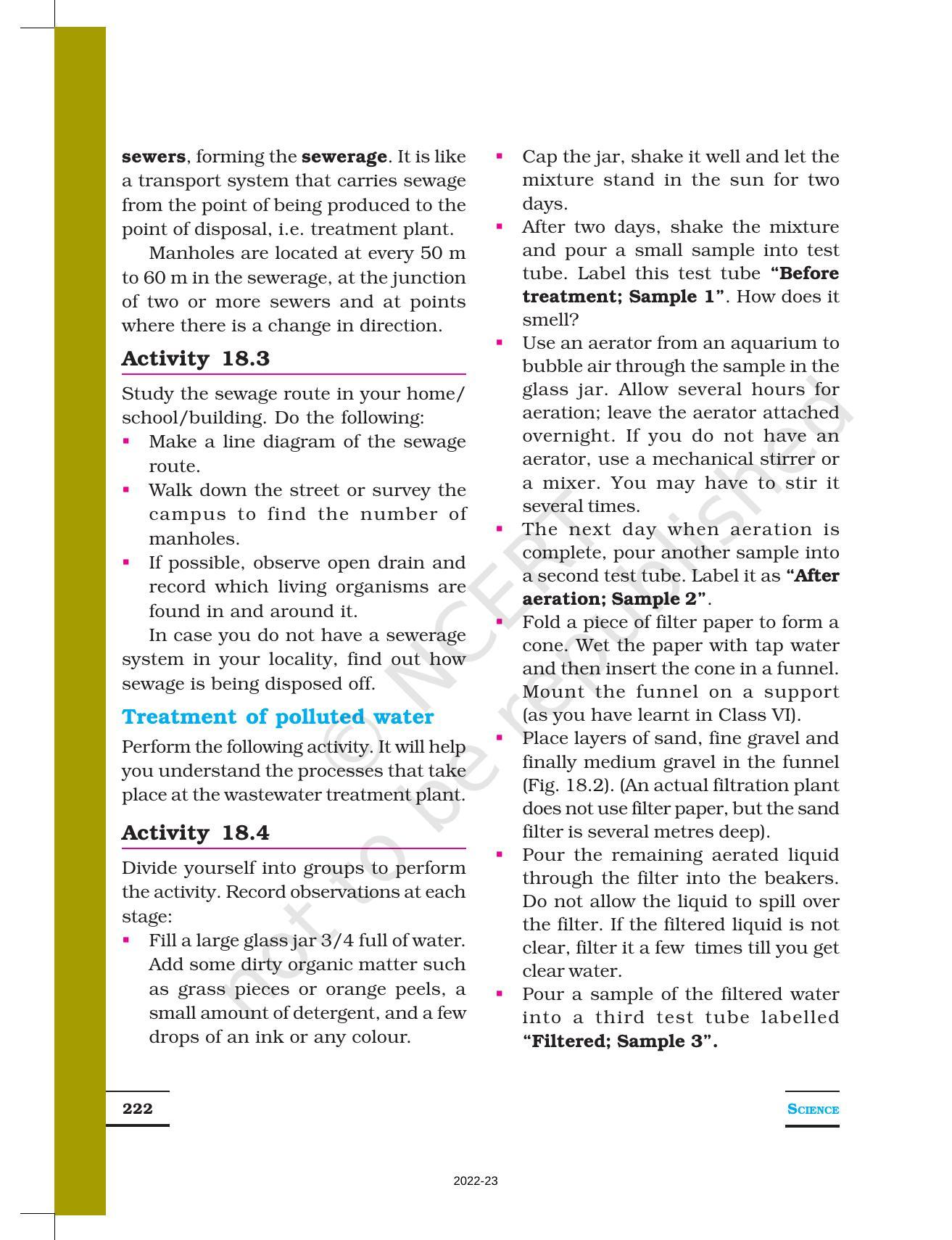 NCERT Book for Class 7 Science: Chapter 18-Wastewater Story - IndCareer ...