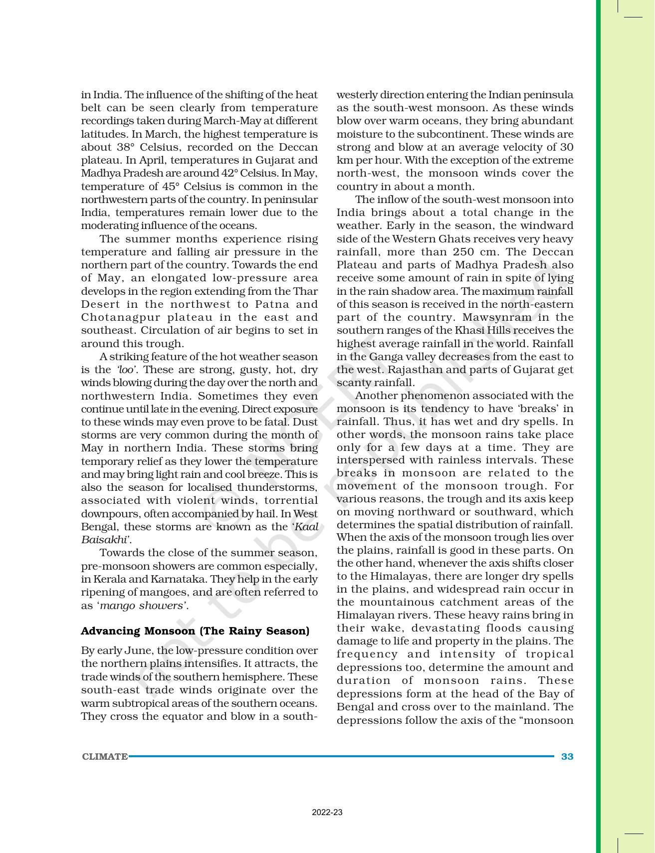 NCERT Book for Class 9 Geography Chapter 4 Climate