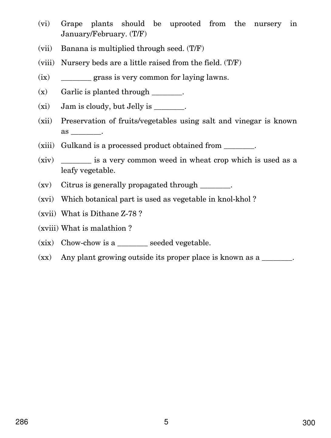CBSE Class 12 286 BASIC HORTICULTURE 2018 Question Paper - IndCareer Docs