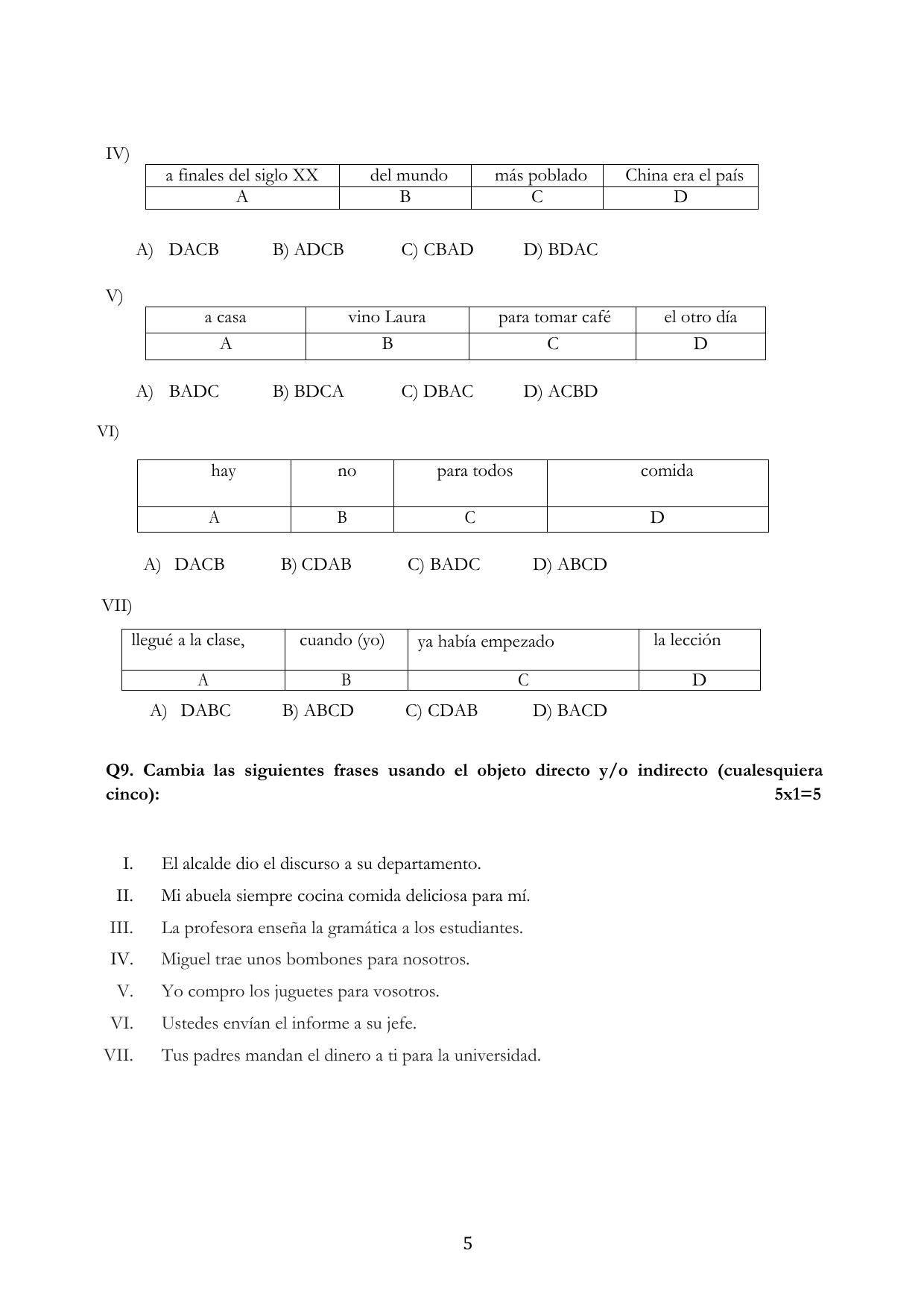 CBSE Class 10 Spanish Sample Paper 2025 - IndCareer Schools