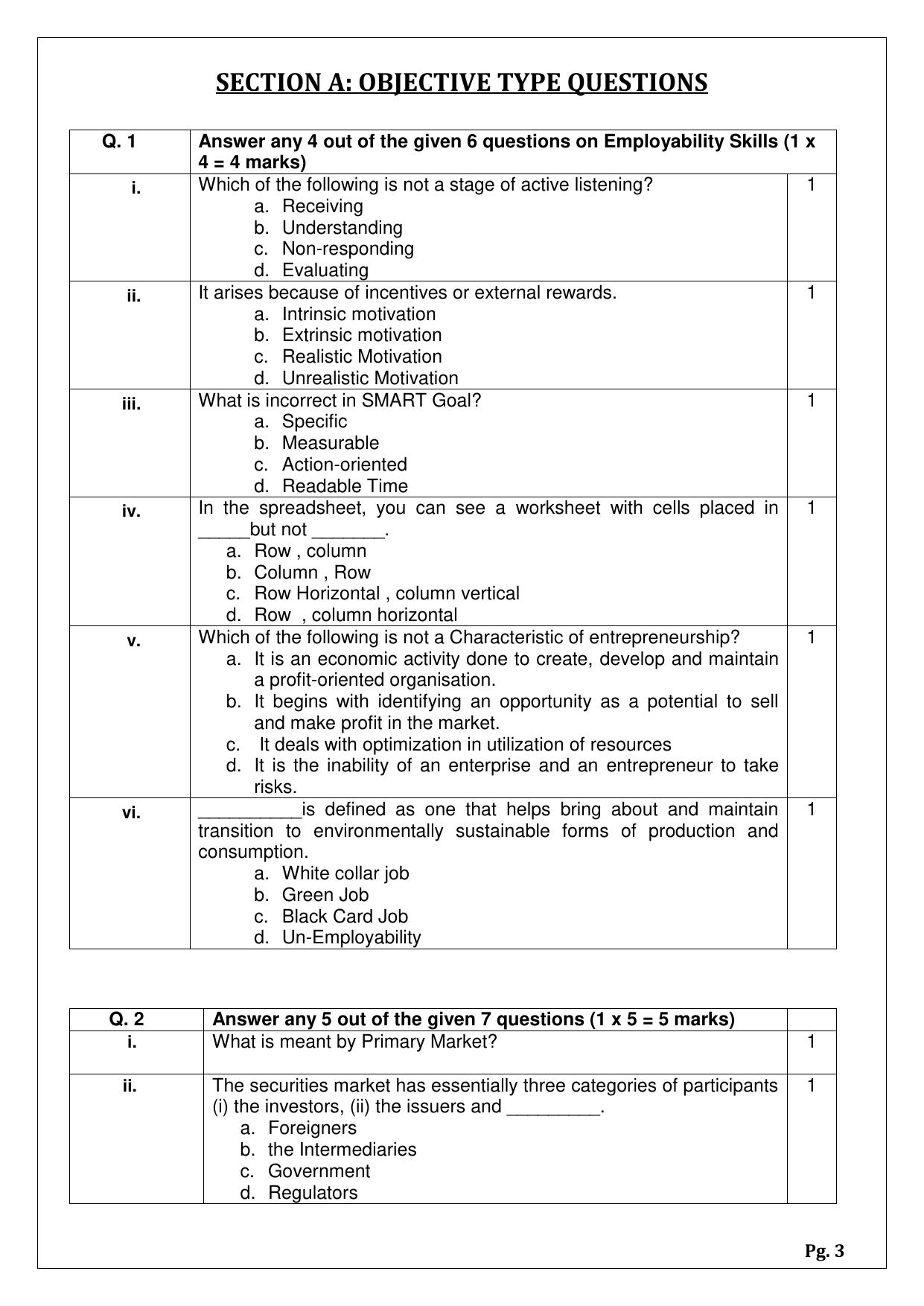 CBSE Class 12 Financial Markets Management Sample Papers: 2023, 2024 ...