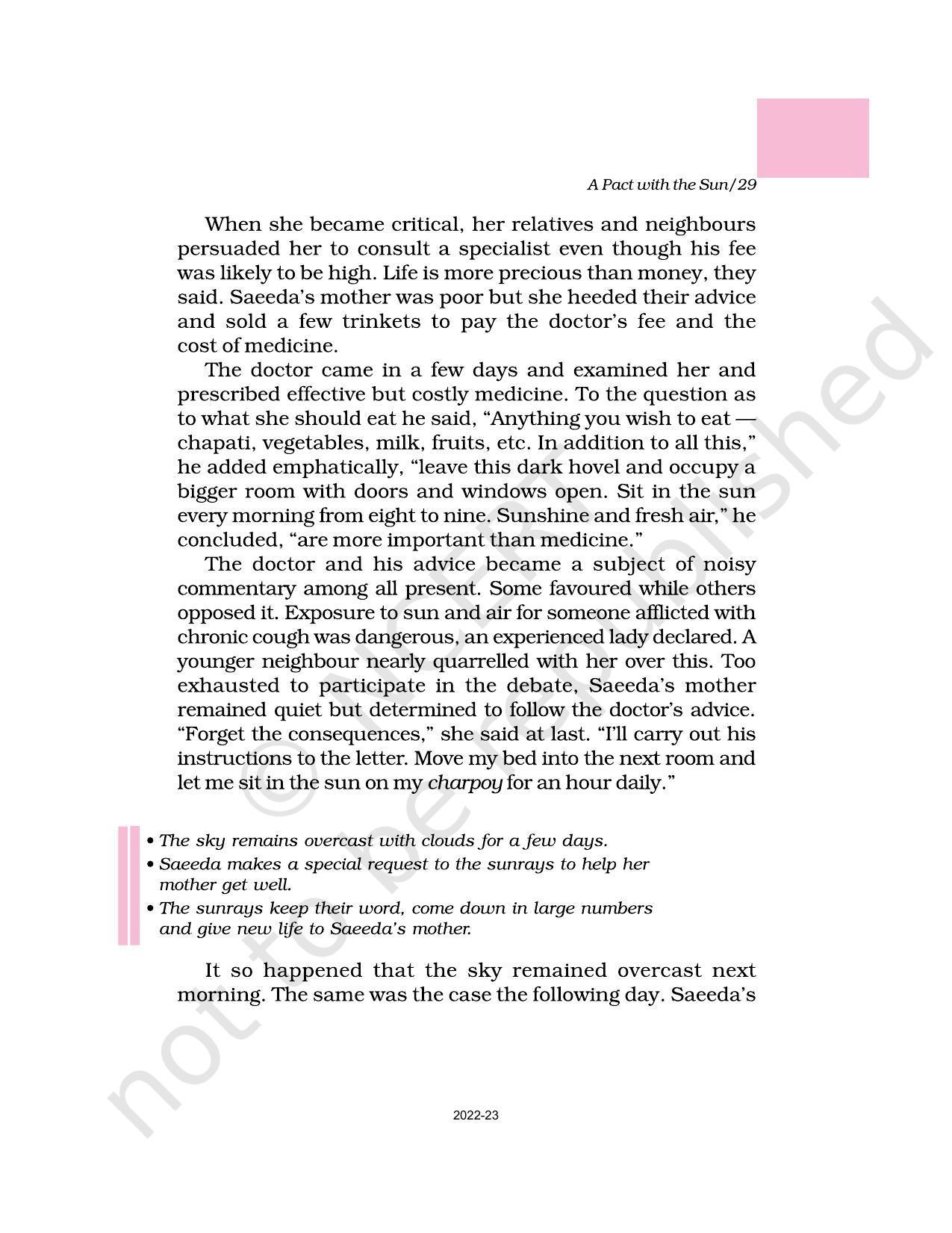 Ncert Book For Class 6 English A Pact With The Sun Chapter 8 A Pact