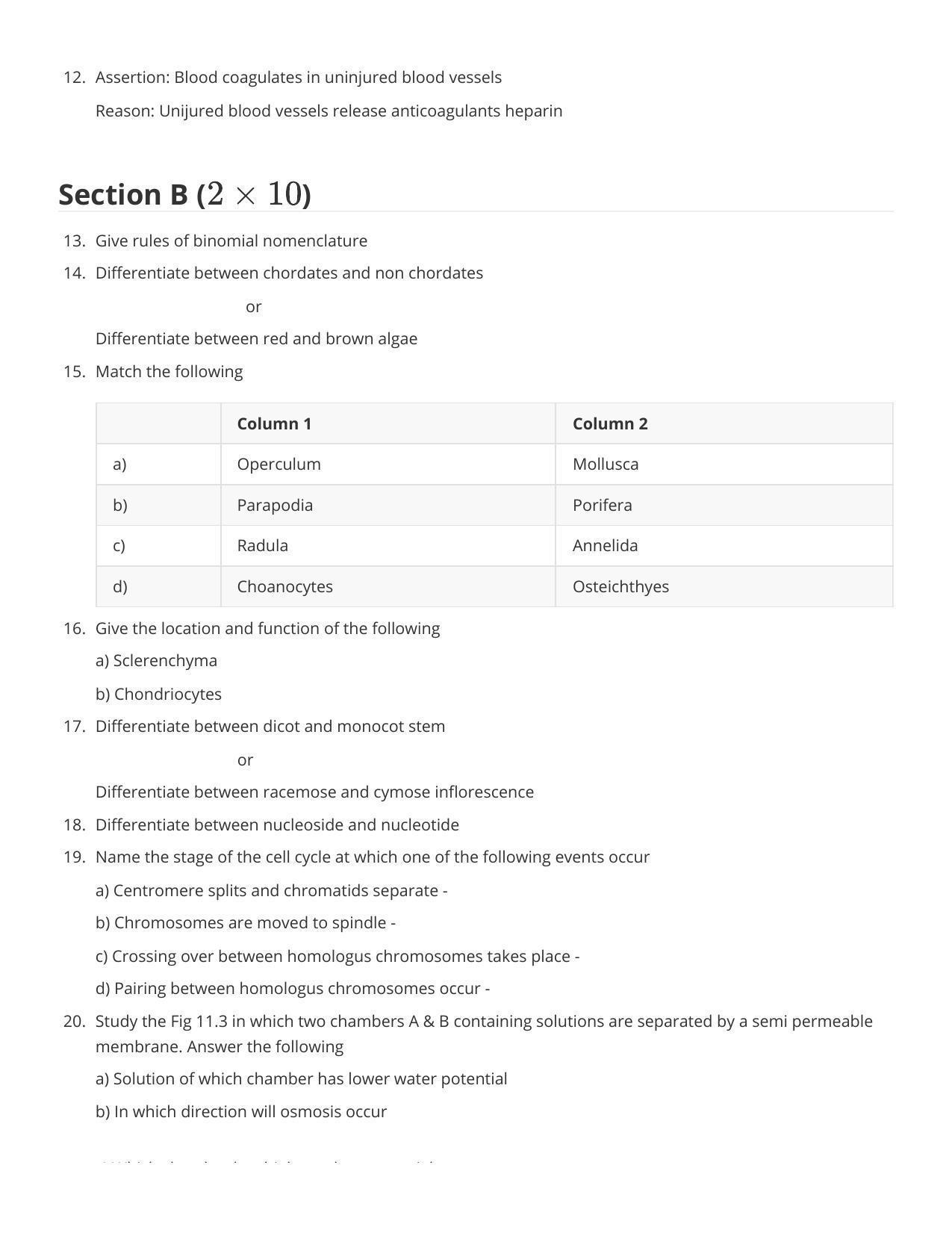 HP Board Class 11 Biology Model Paper - IndCareer Schools