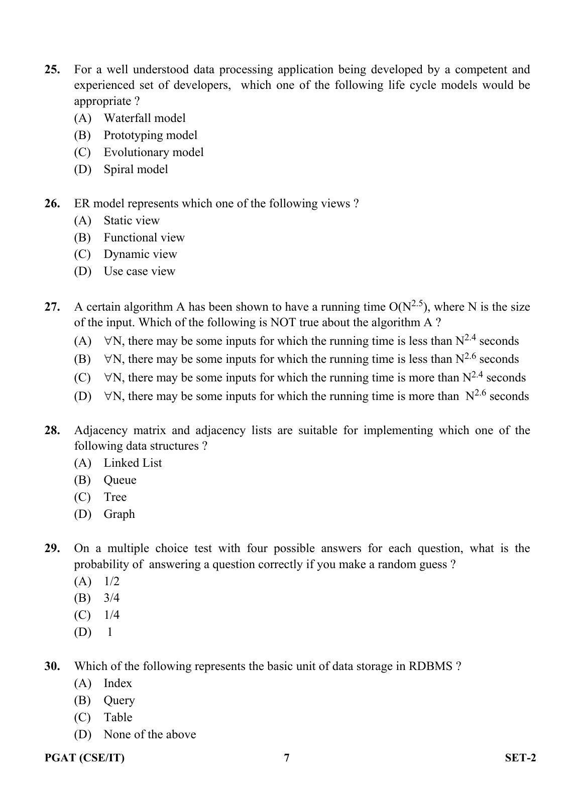 OJEE PGAT 2013 CSE IT SET 2 Question Paper - IndCareer Docs