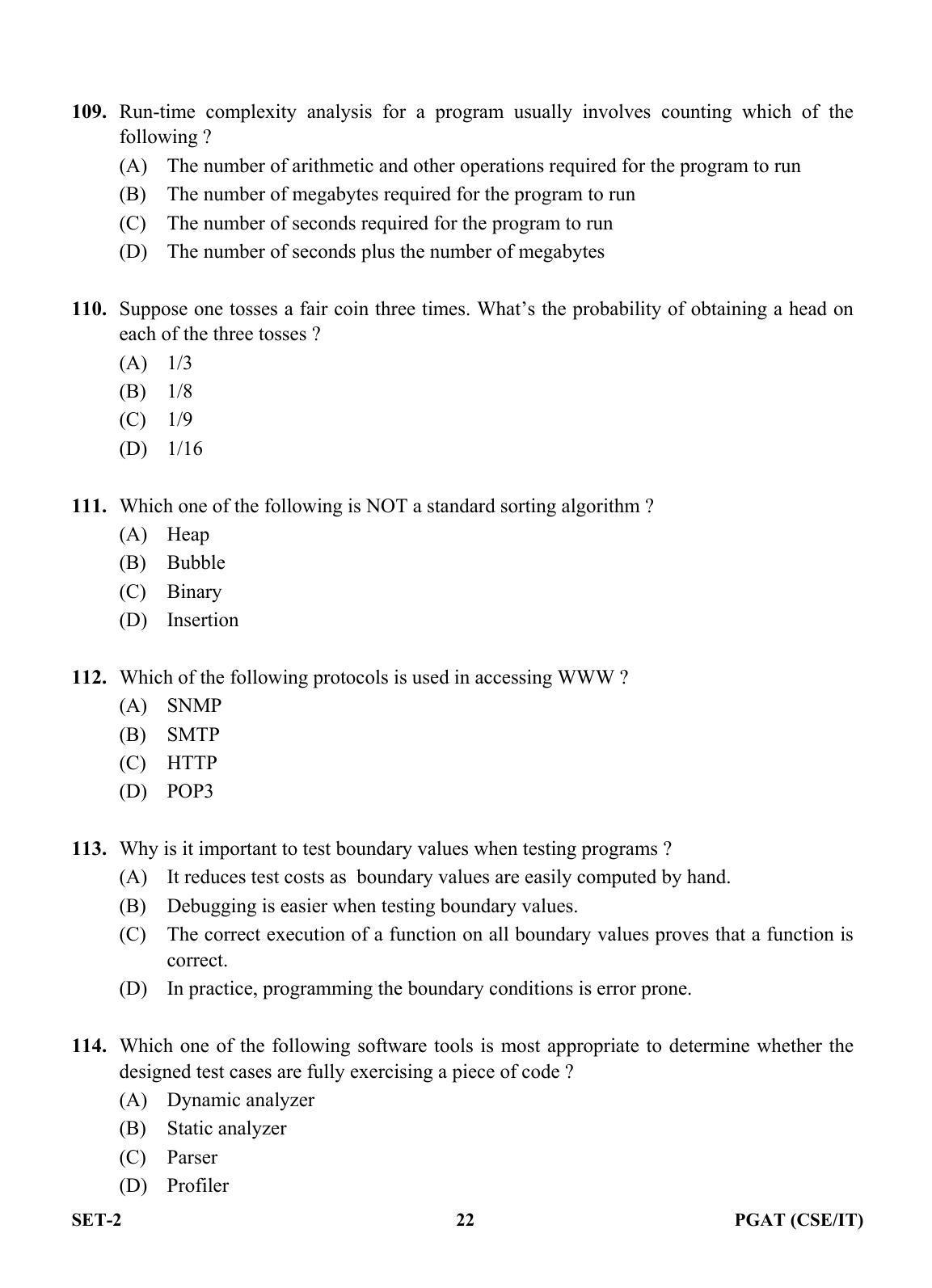 OJEE PGAT 2013 CSE IT SET 2 Question Paper - IndCareer Docs