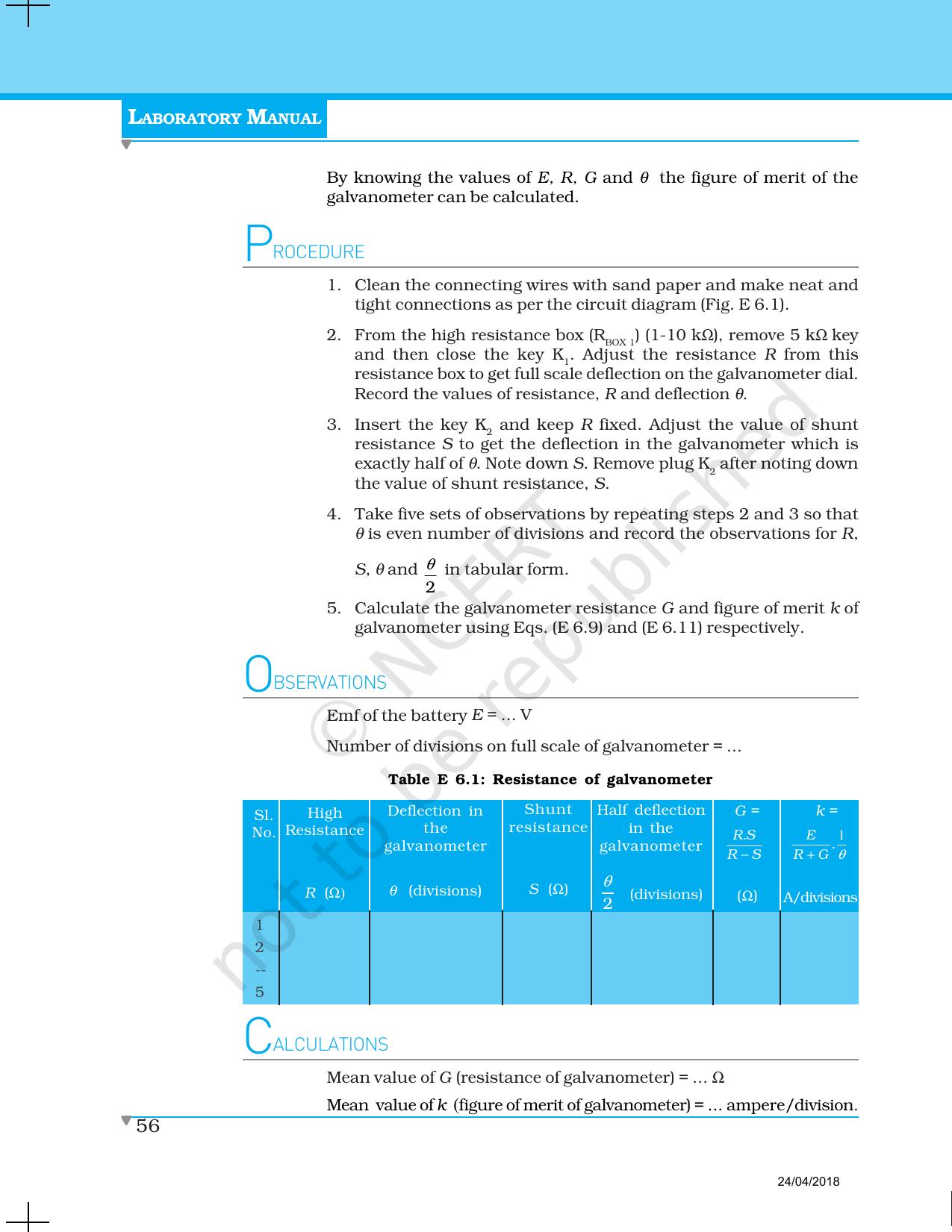 NCERT Laboratory Manuals for Class XII Physics - Experiment 6 & 7 ...