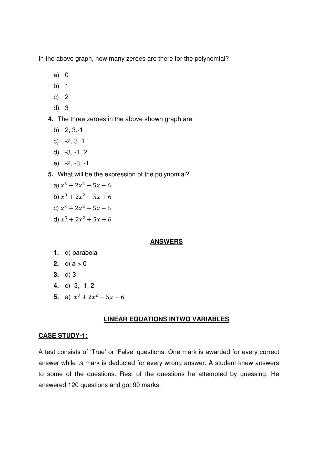 CBSE Class 10 Mathematics Question Bank - IndCareer Docs