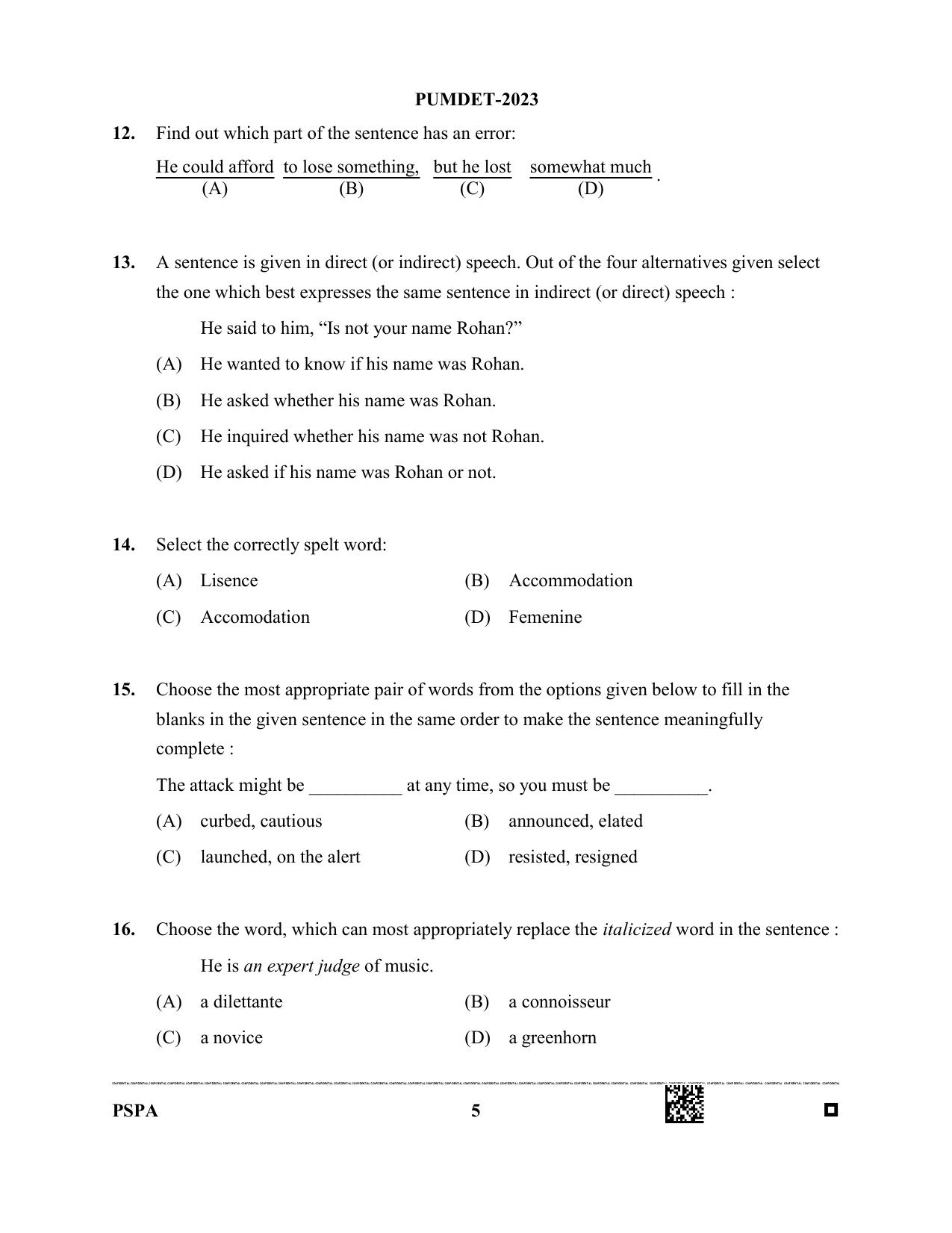 PUBDET 2023 philosophy/Sociology/Performing Arts Question Paper ...