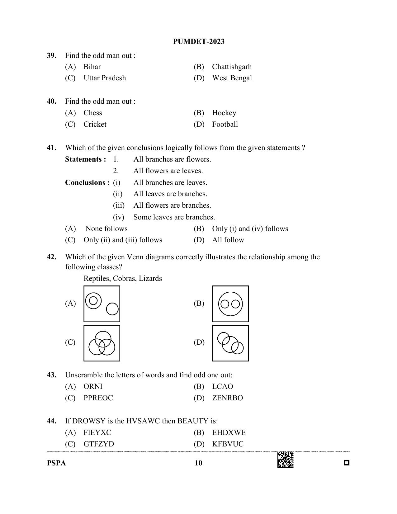 PUBDET 2023 philosophy/Sociology/Performing Arts Question Paper ...