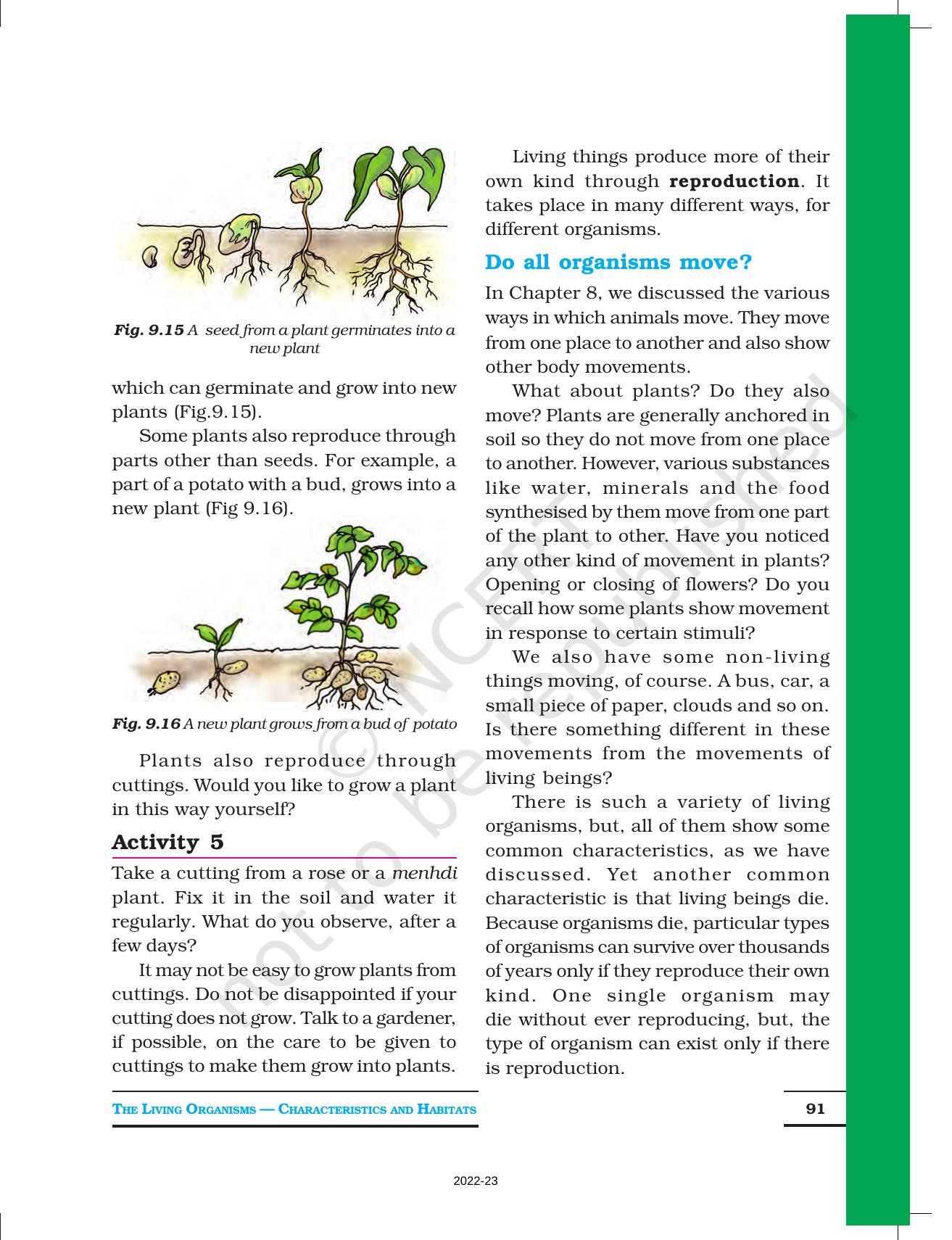 NCERT Book for Class 6 Science: Chapter 9-The Living Organisms and ...