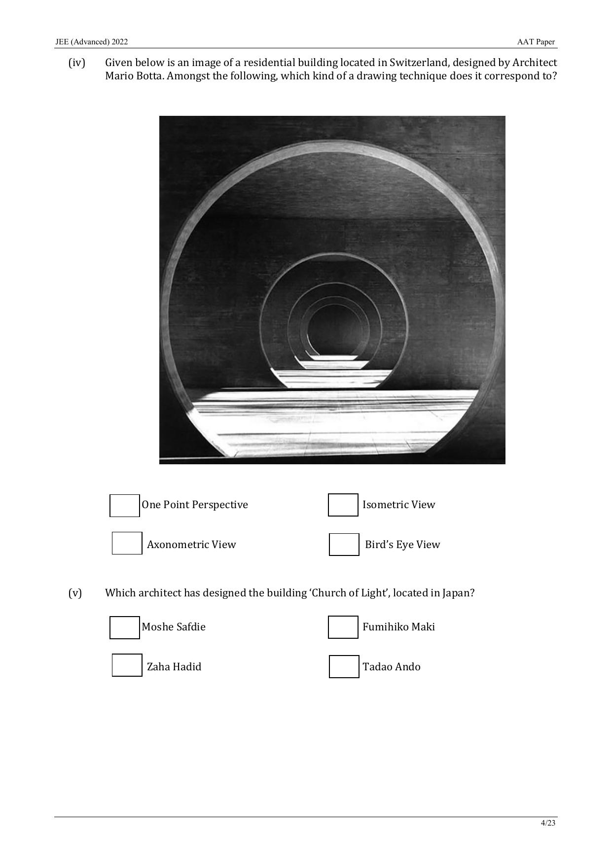 JEE Advanced AAT 2022 Question Paper - IndCareer Docs