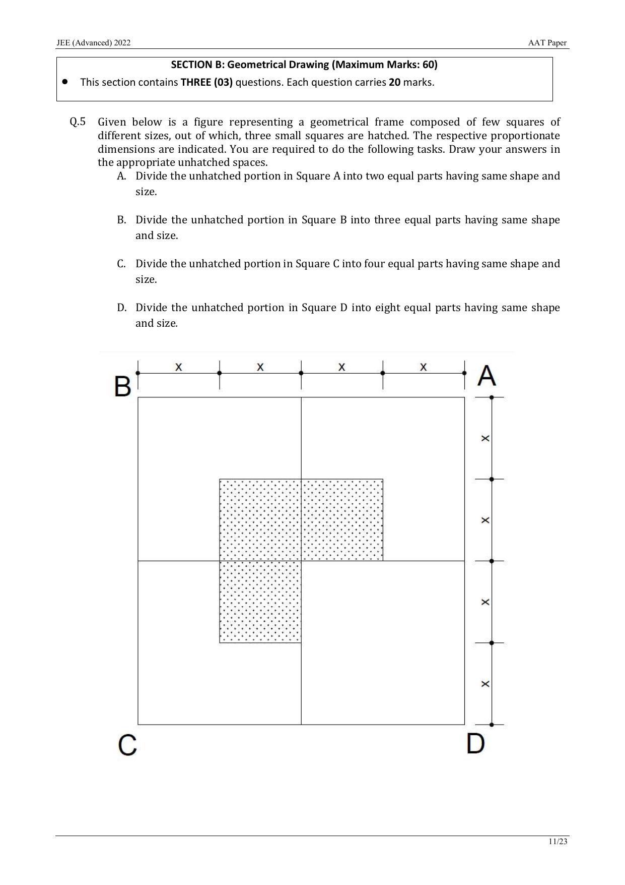 JEE Advanced AAT 2022 Question Paper - IndCareer Docs