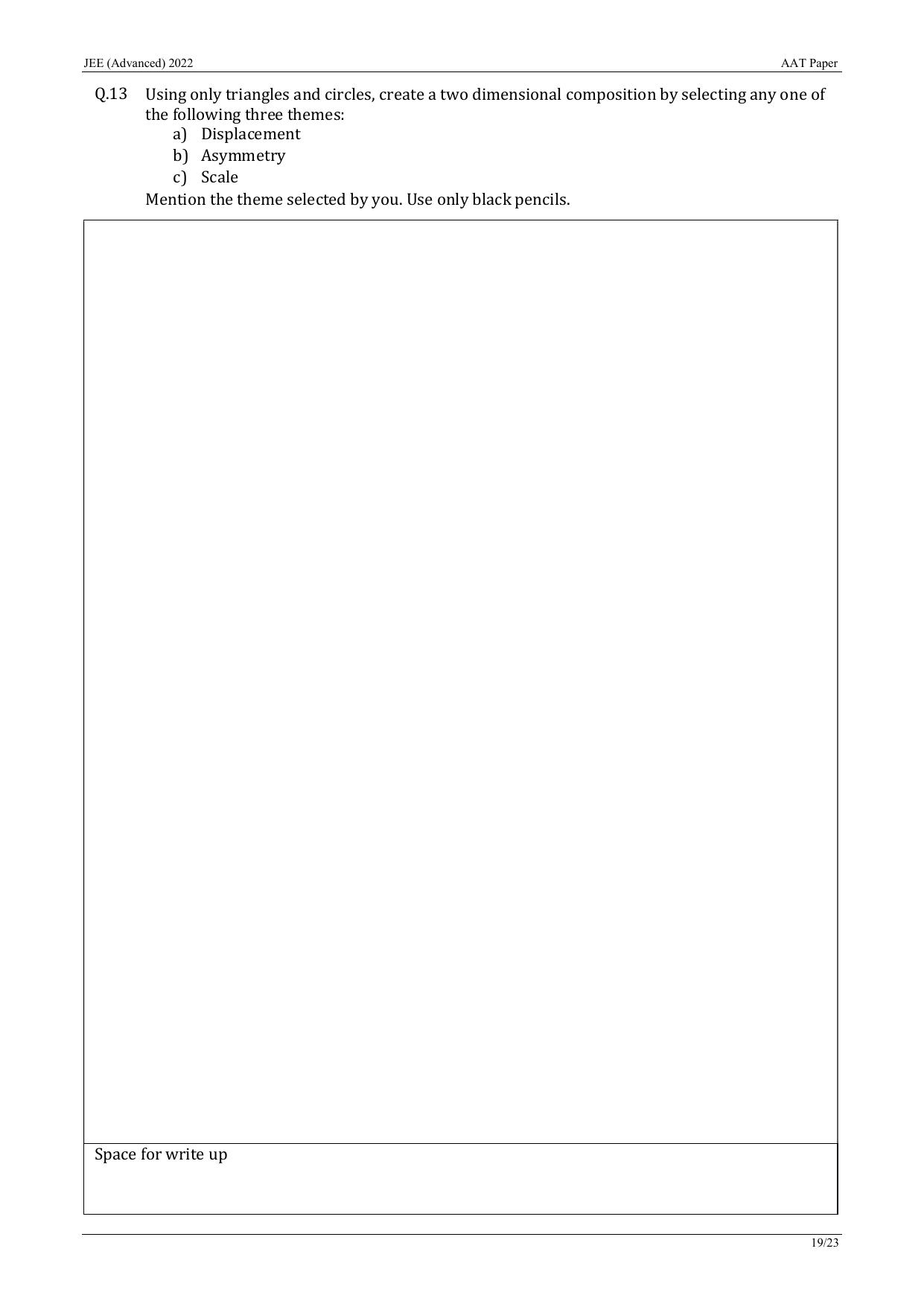 JEE Advanced AAT 2022 Question Paper - IndCareer Docs