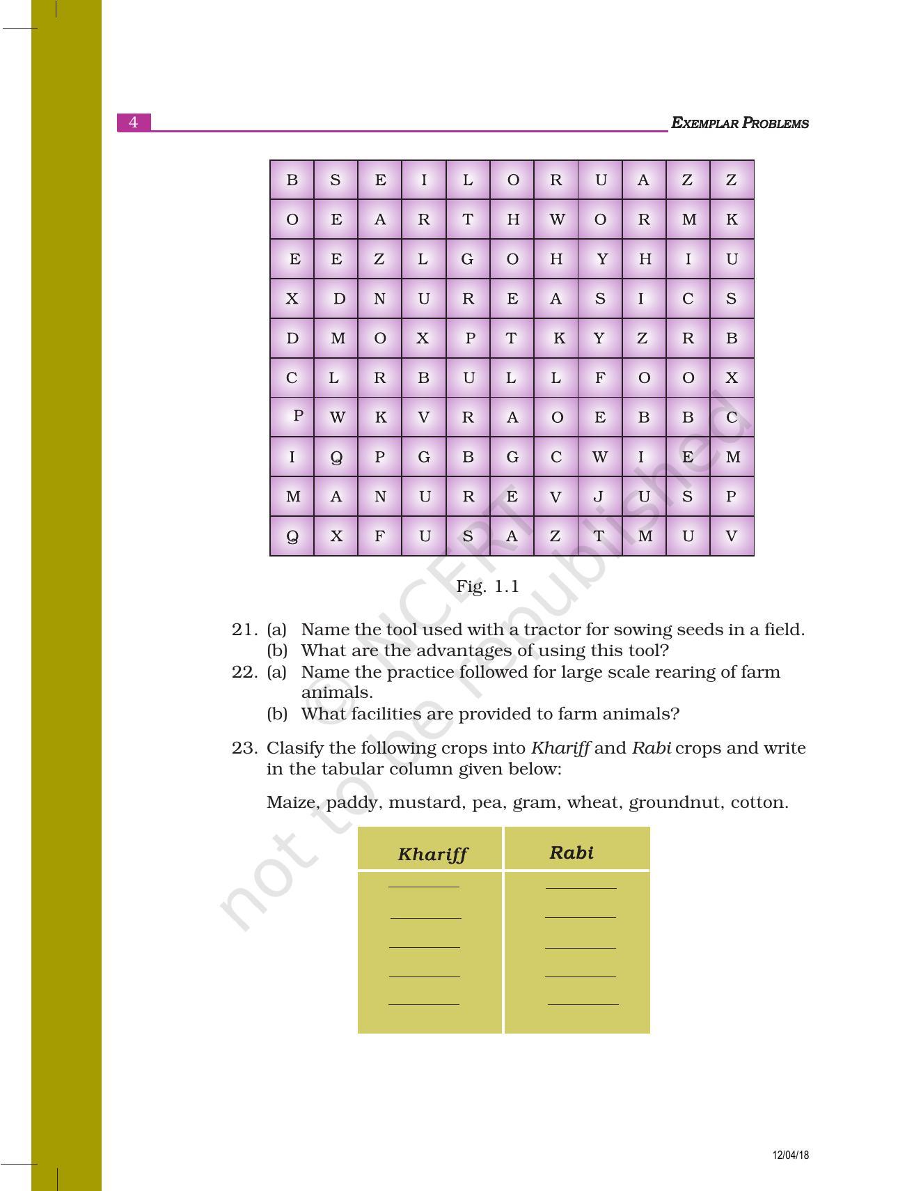 NCERT Exemplar Book for Class 8 Science Chapter 1 Crop Production and ...