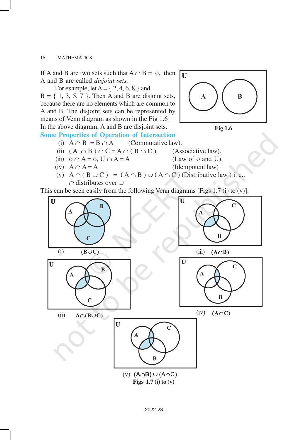 Ncert Book For Class 11 Maths Chapter 1 Sets